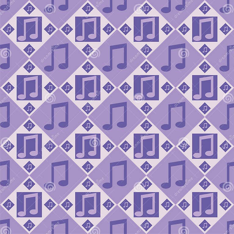 Purple Musical Notes Pattern Stock Vector - Illustration of seamless ...