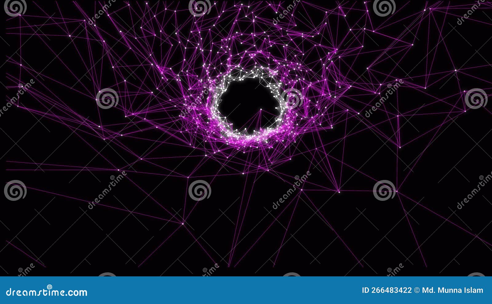 Purple Neon Circle with Triangles. Futuristic Technical Background ...