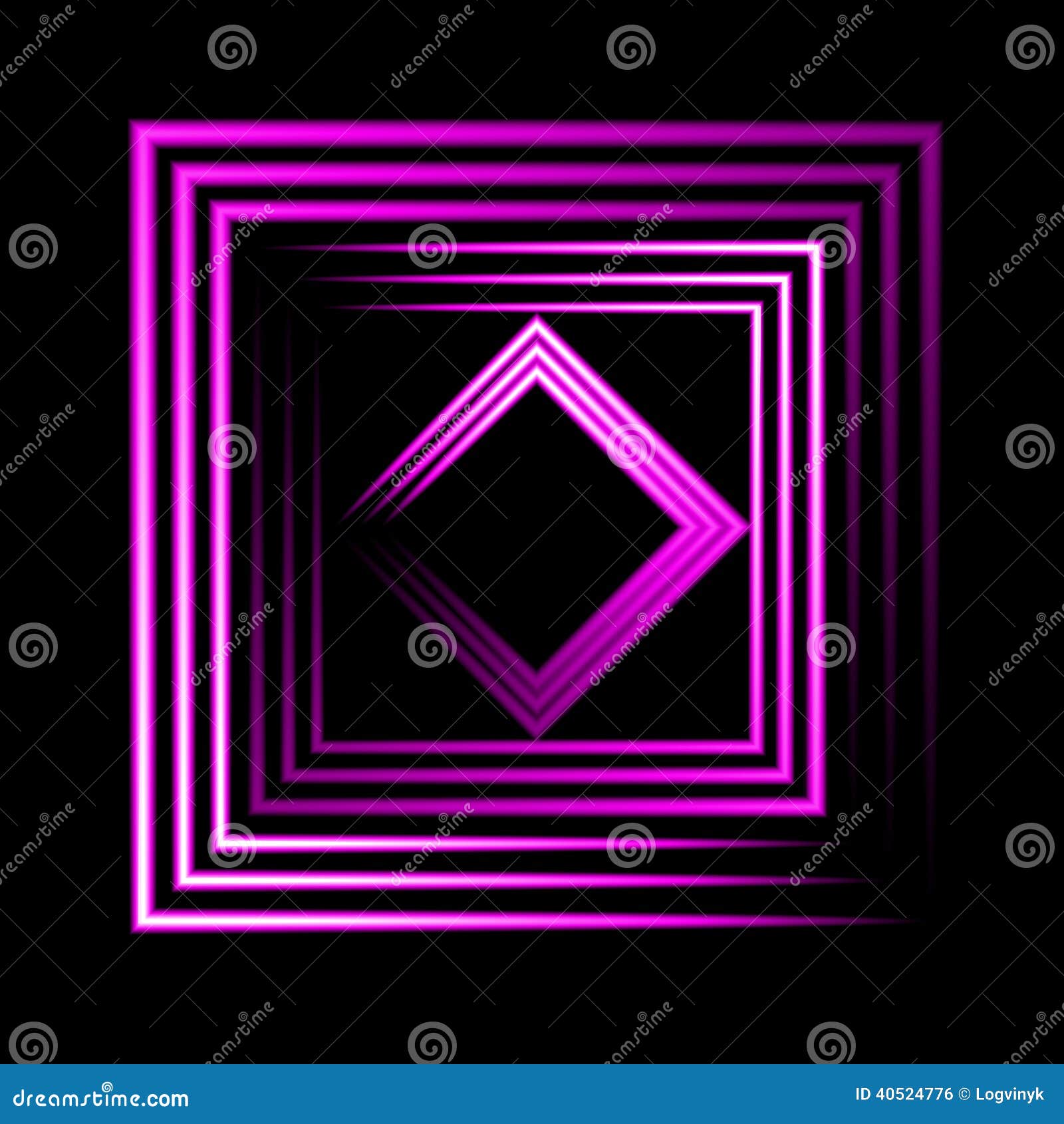 Purple Neon Square Background Stock Illustration - Illustration of dark ...