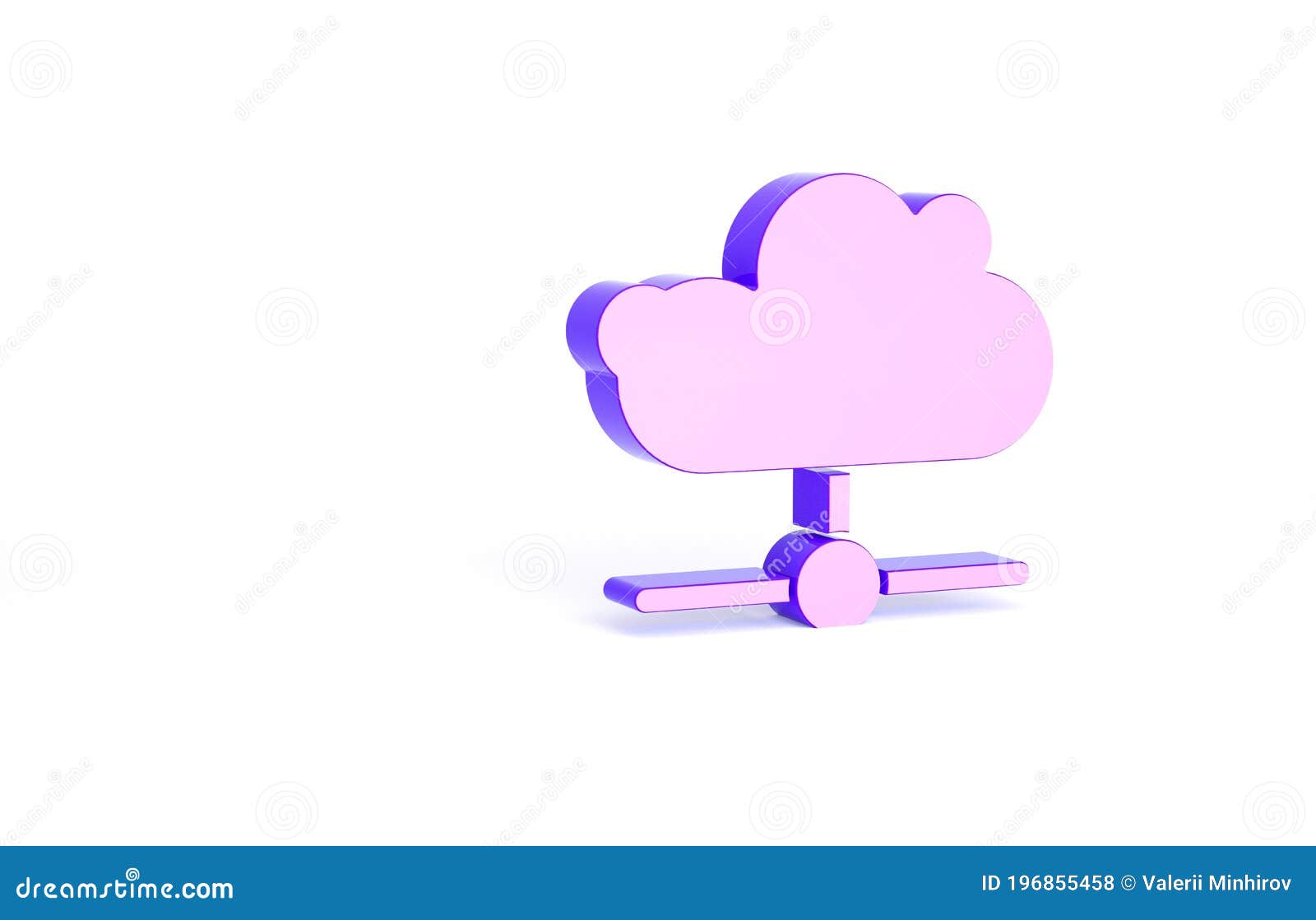 Purple Network Cloud Connection Icon Isolated on White Background ...