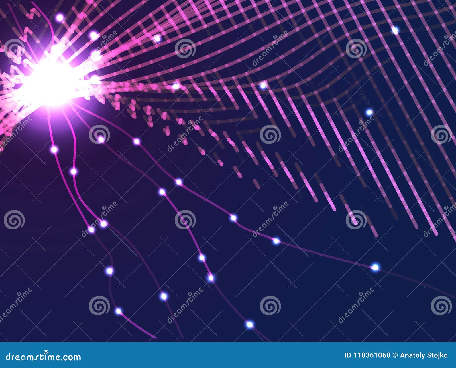 Purple Network from Lines and Particles Background. Vector Back Stock ...