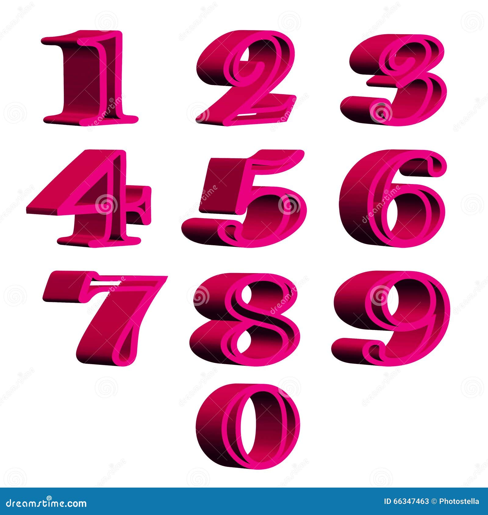 Purple numbers 3D stock illustration. Illustration of graphic - 66347463