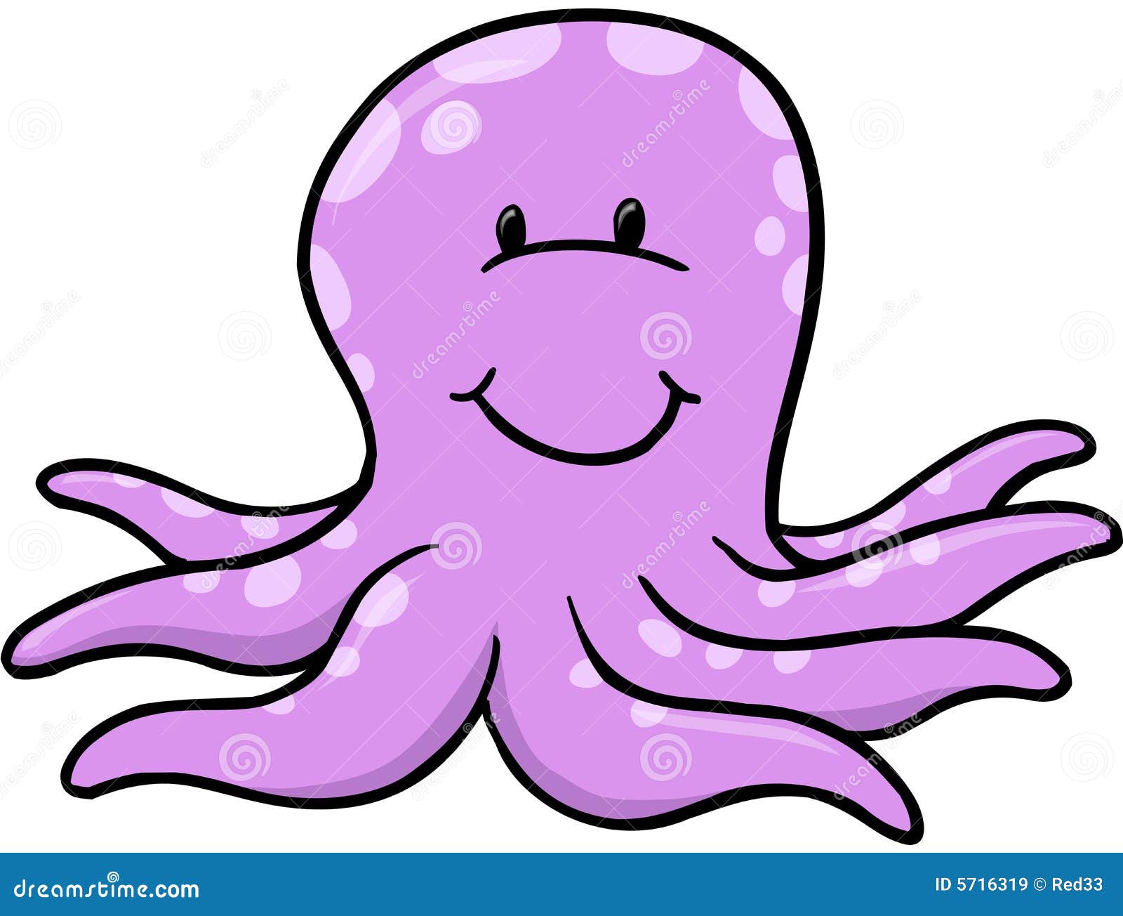 Purple Octopus Vector stock vector. Illustration of lovable - 5716319