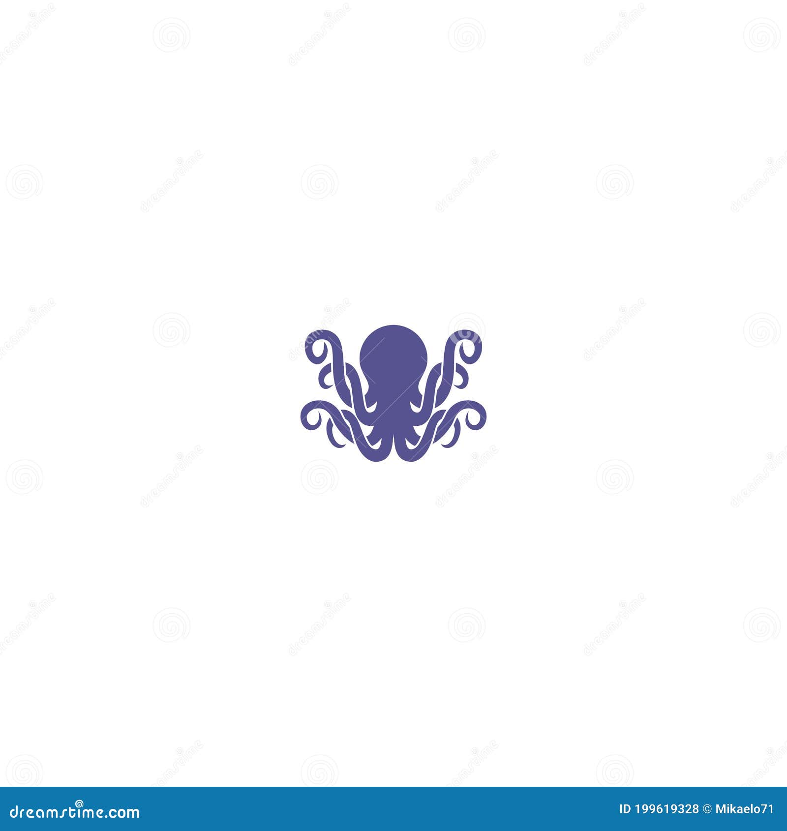Purple octopus vector stock vector. Illustration of insignia - 199619328