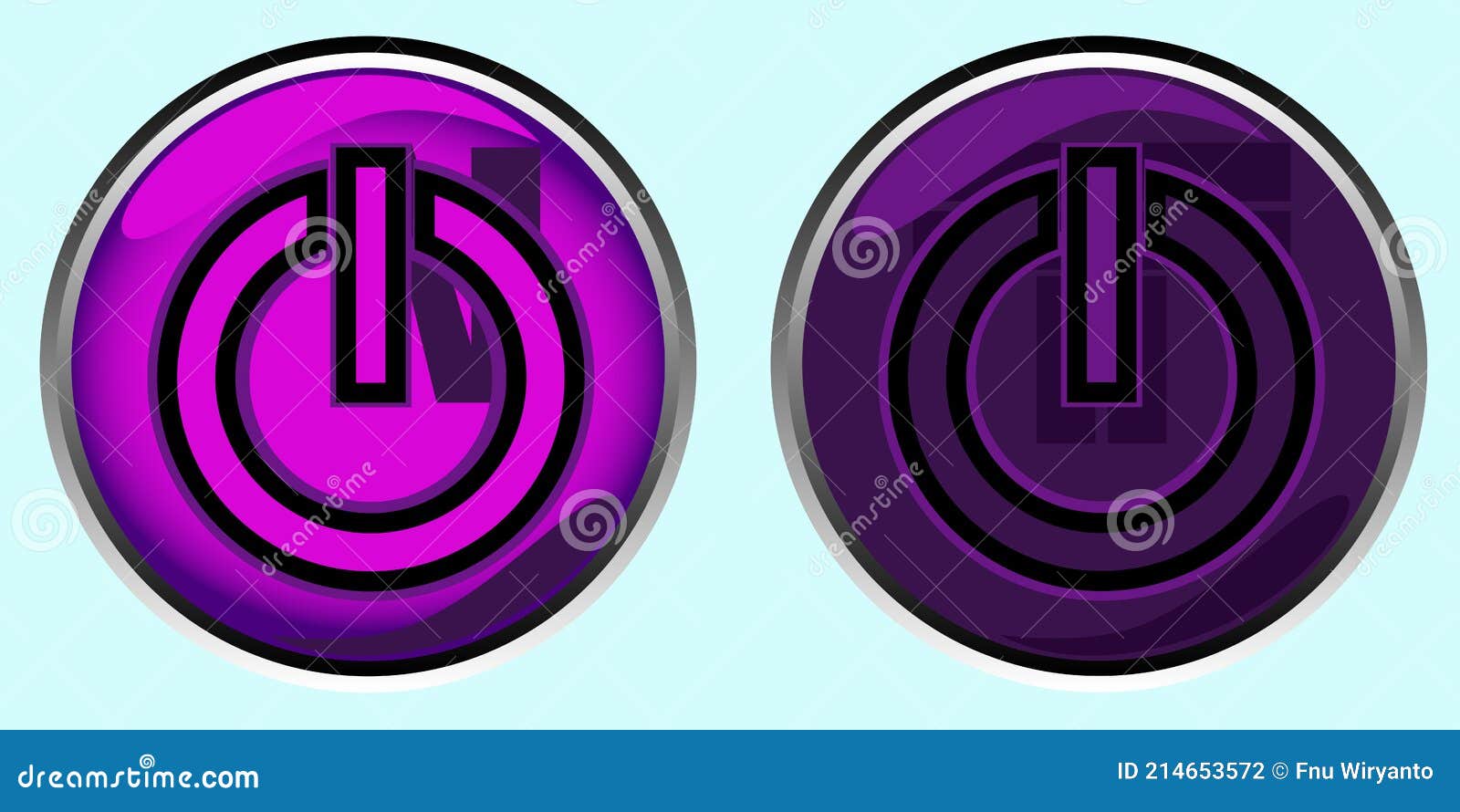 Purple on Off Power Button Icon Vector Stock Vector - Illustration of ...