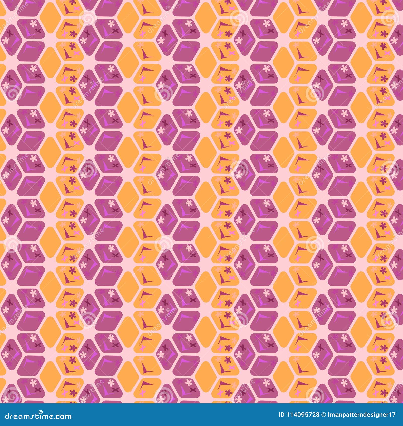 Purple and Orange Geometric Repeating Pattern Stock Vector ...