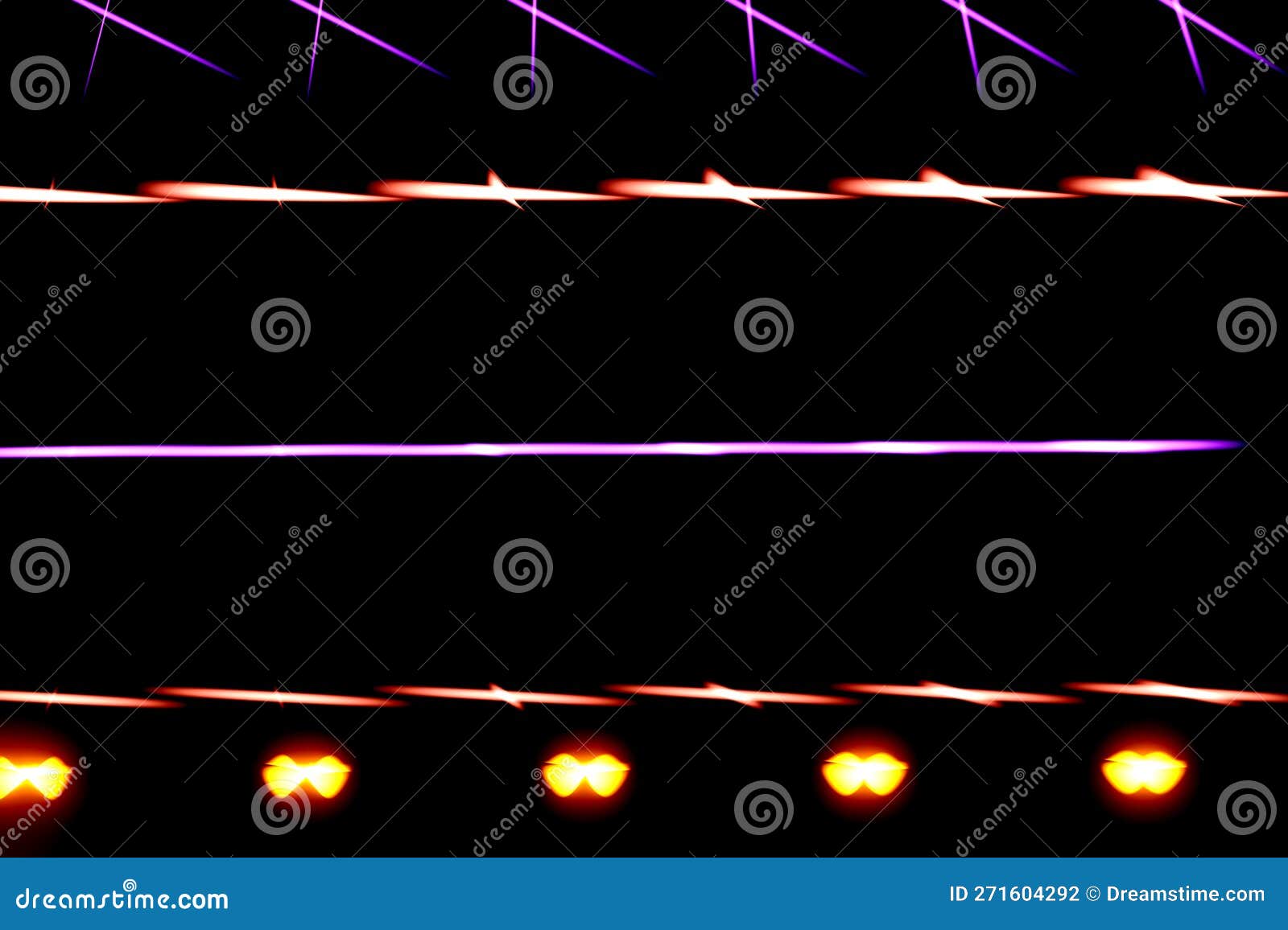 Purple Orange Light Streaks, Bright Neon Rays, Transfer Data Network ...
