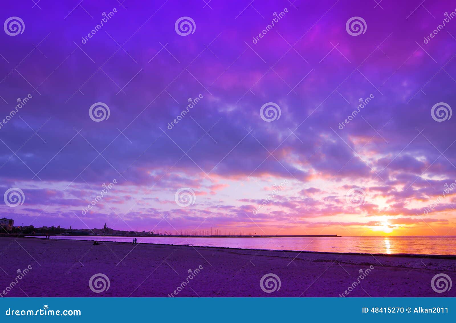 Purple and Orange Sunset Over Alghero Stock Photo - Image of alghero ...