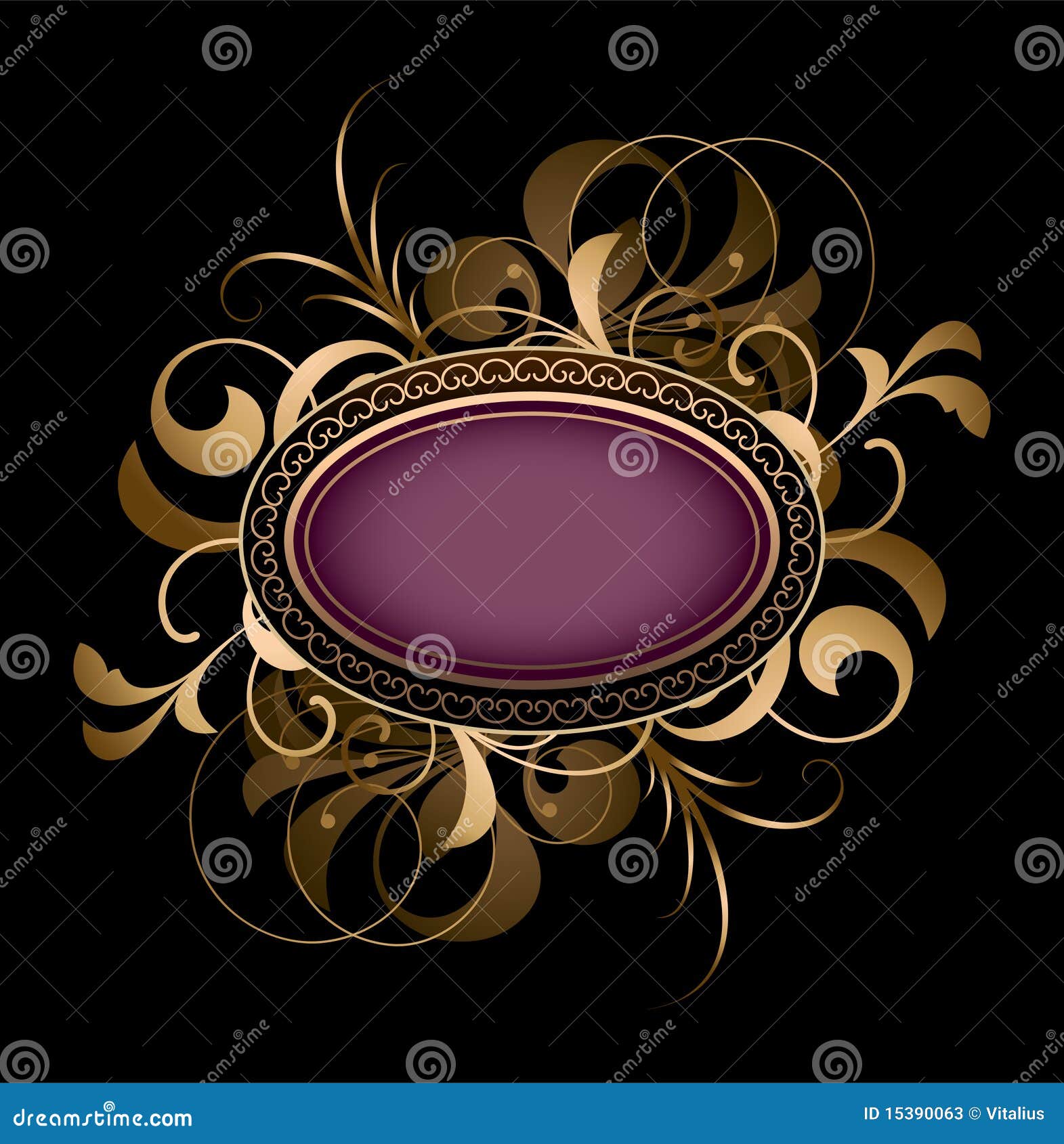 Purple Oval with Fancy Design Stock Vector - Illustration of purple ...