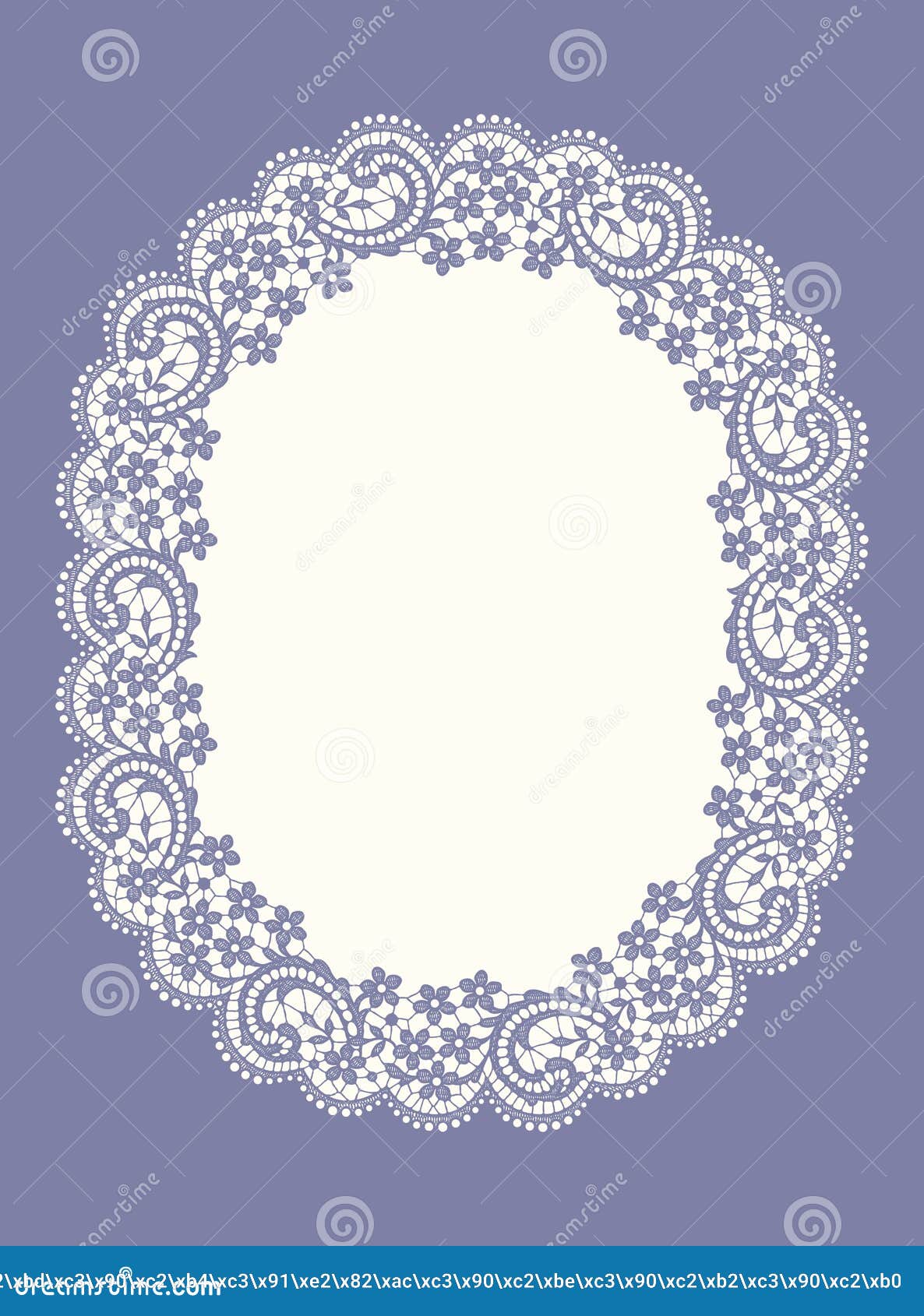 Purple Oval Lace Frame. stock vector. Illustration of elegance - 55140586
