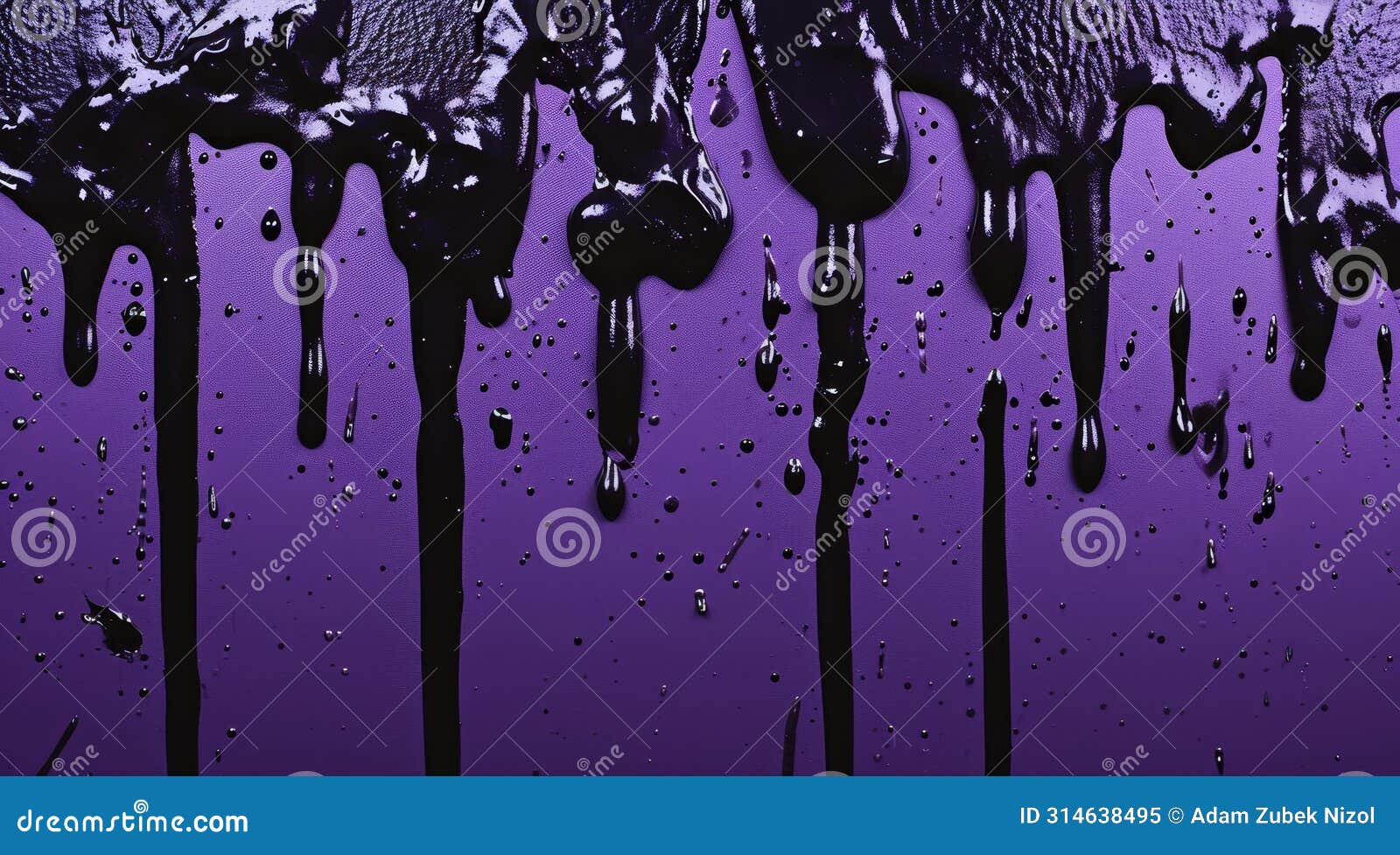 Purple Paint Dripping on a Dark Surface Stock Illustration ...