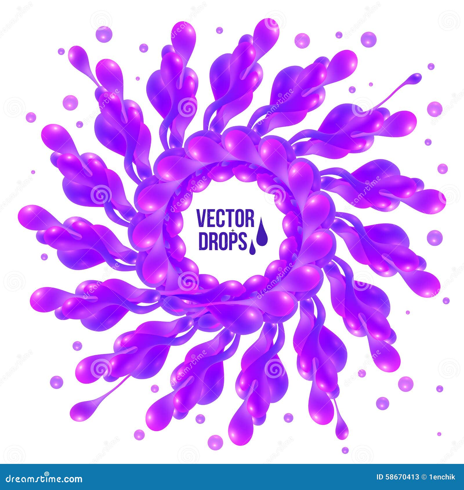 Purple Paint Splash Circle on White Background Stock Vector ...