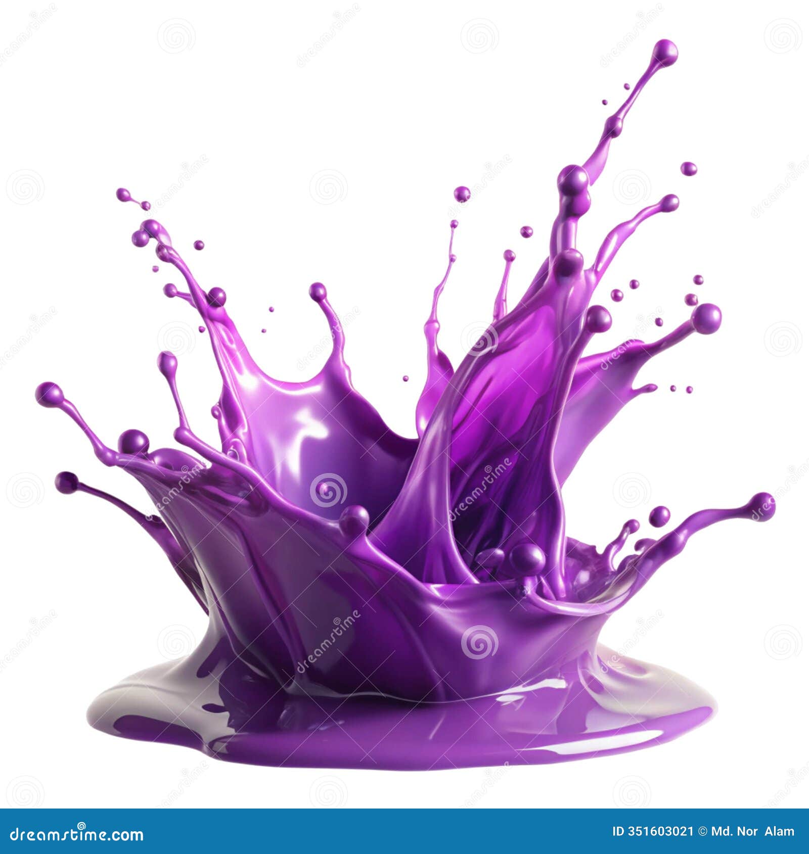 Purple Paint Splash Isolated on White Background Stock Illustration ...