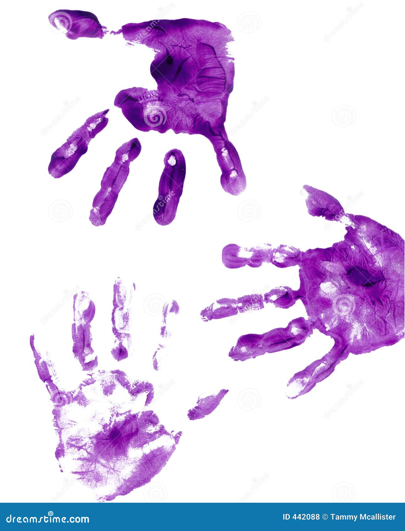 Purple painted hand prints stock illustration. Illustration of ...