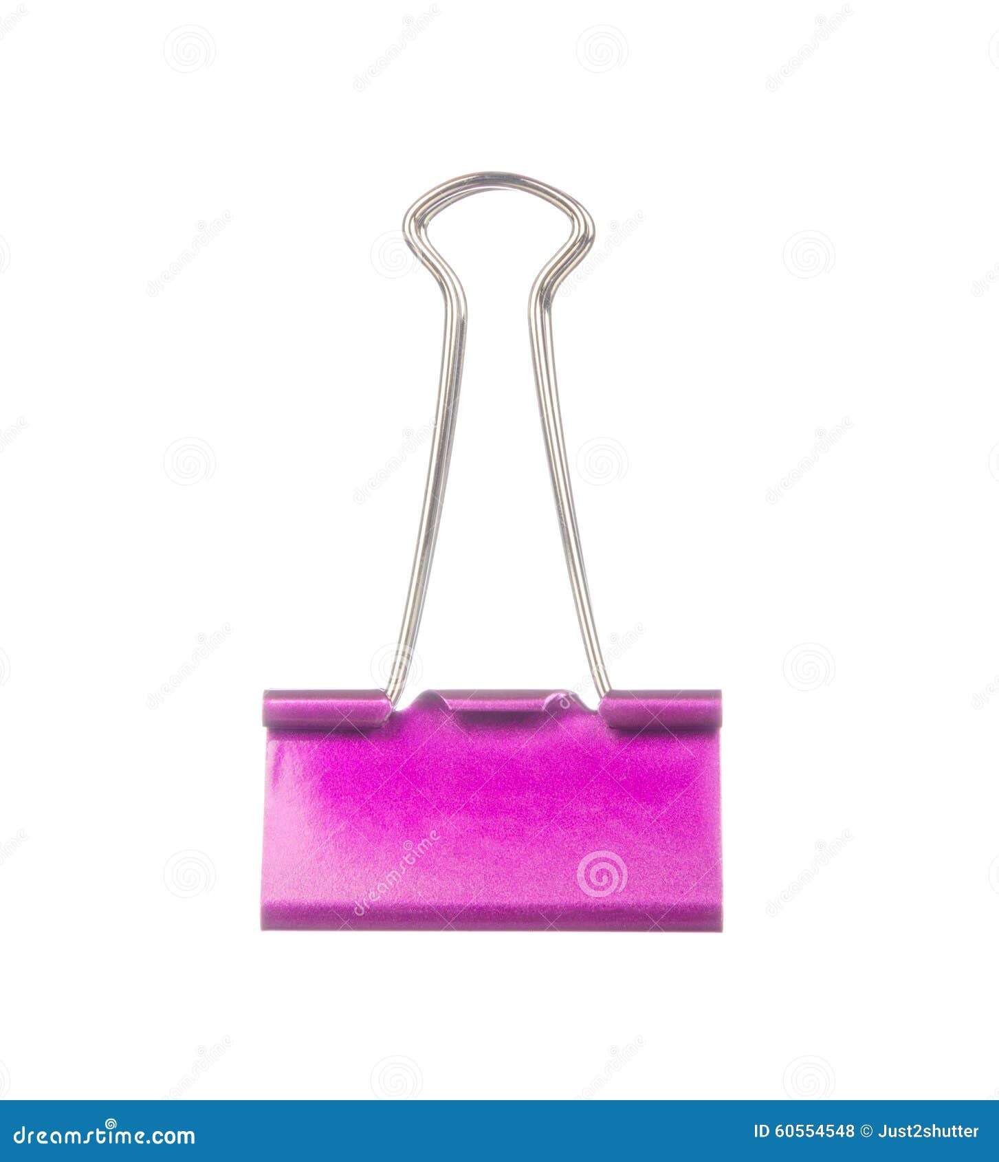 Purple paper clip on white stock photo. Image of tool - 60554548