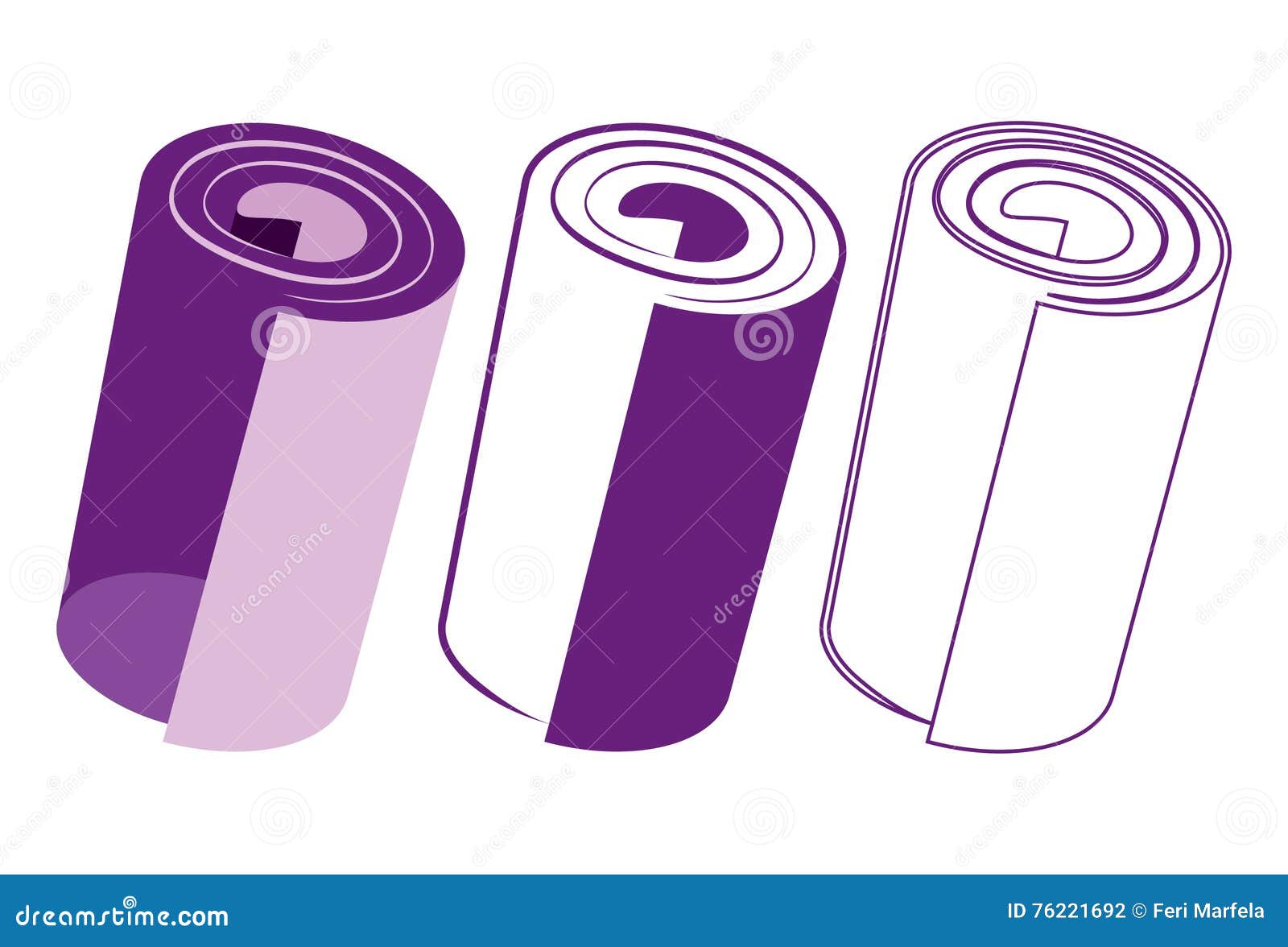Purple paper roll stock vector. Illustration of icon - 76221692