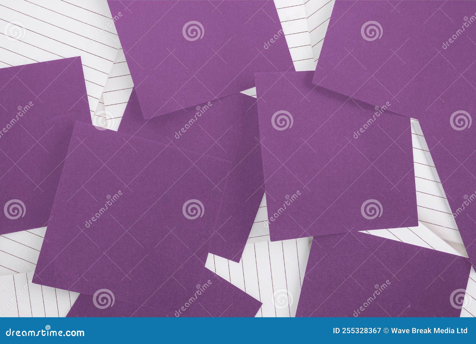 Purple Paper Strewn Over Notepad Stock Illustration - Illustration of ...