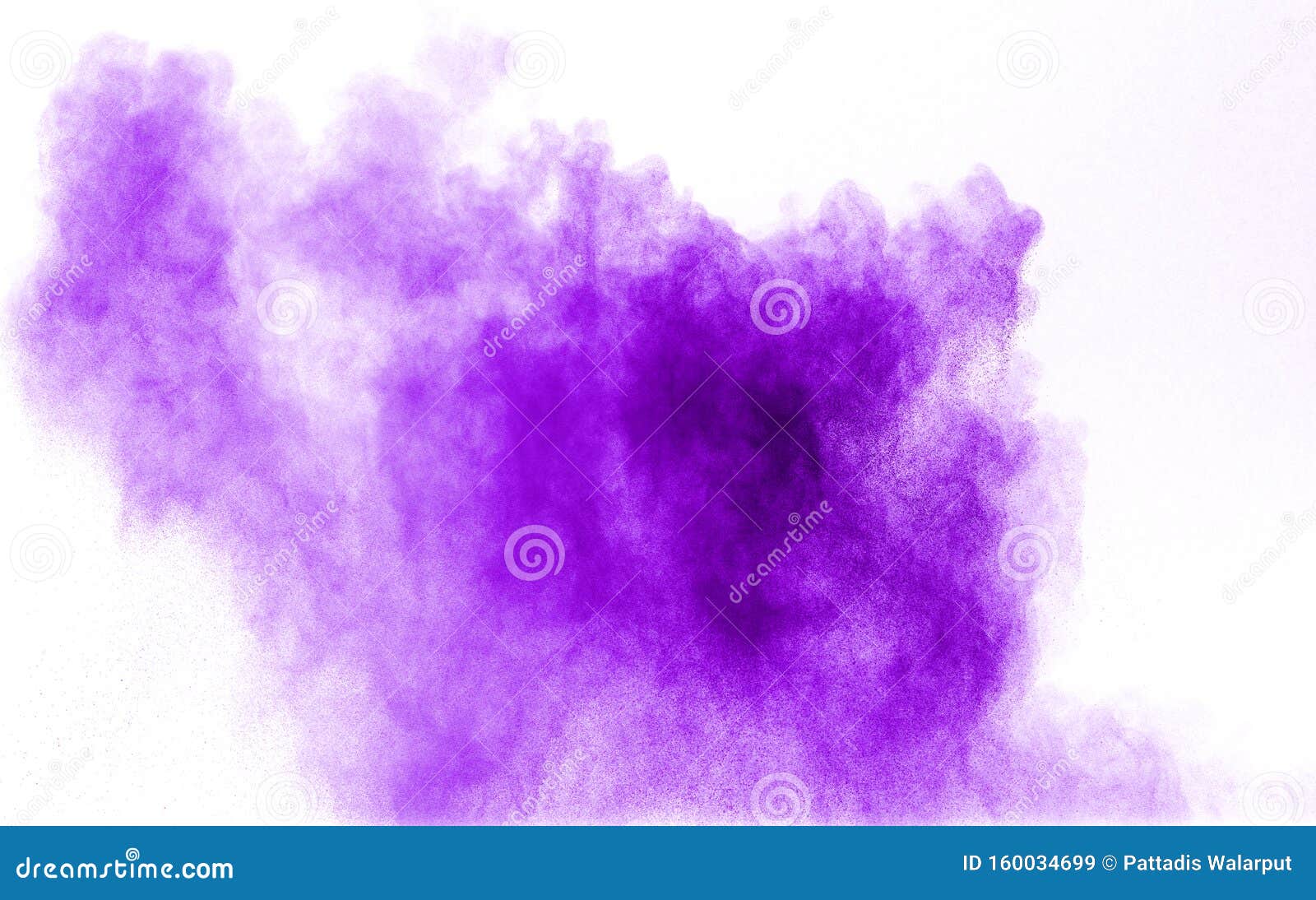 Purple Particles Explosion on White Background. Freeze Motion of Purple ...