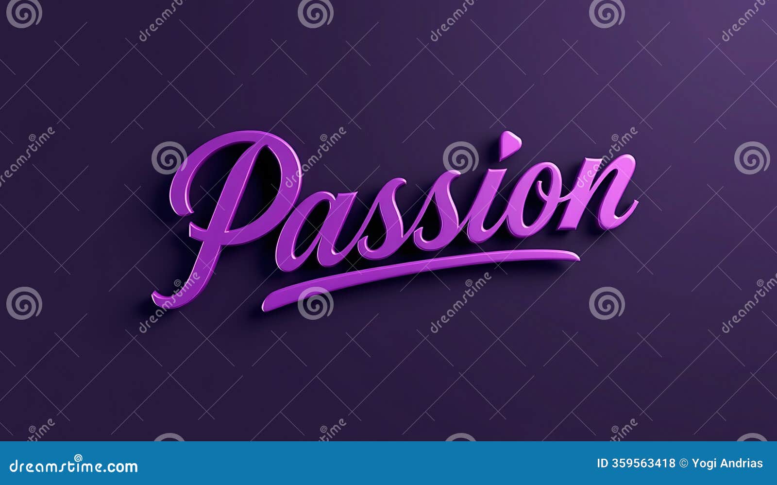 Purple Passion Text Three Dimensional Design Stock Illustration ...