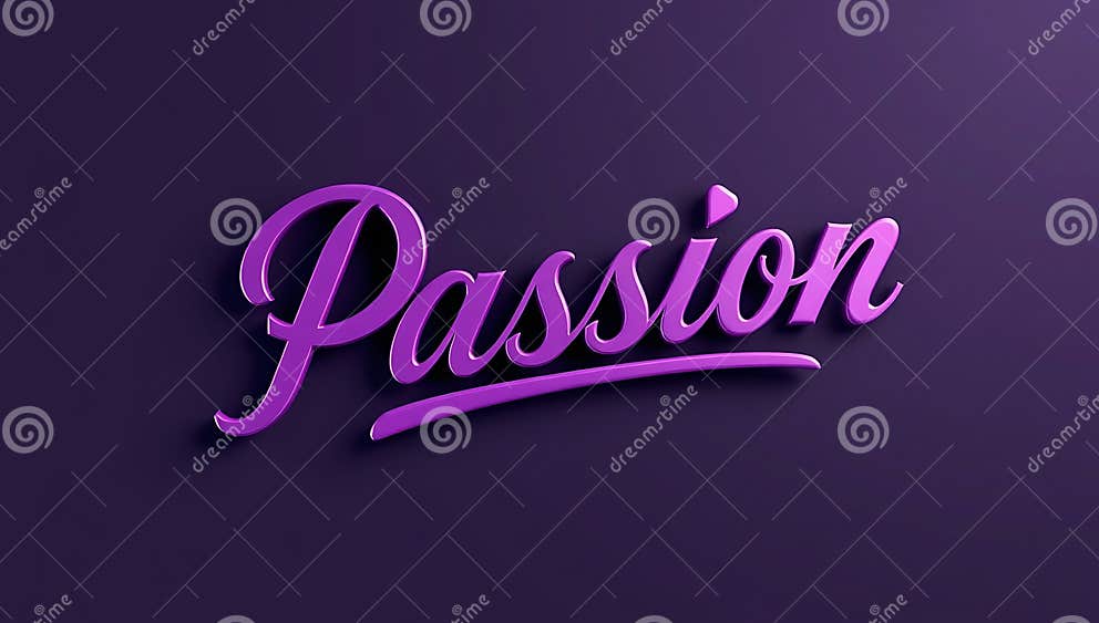 Purple Passion Text Three Dimensional Design Stock Illustration ...