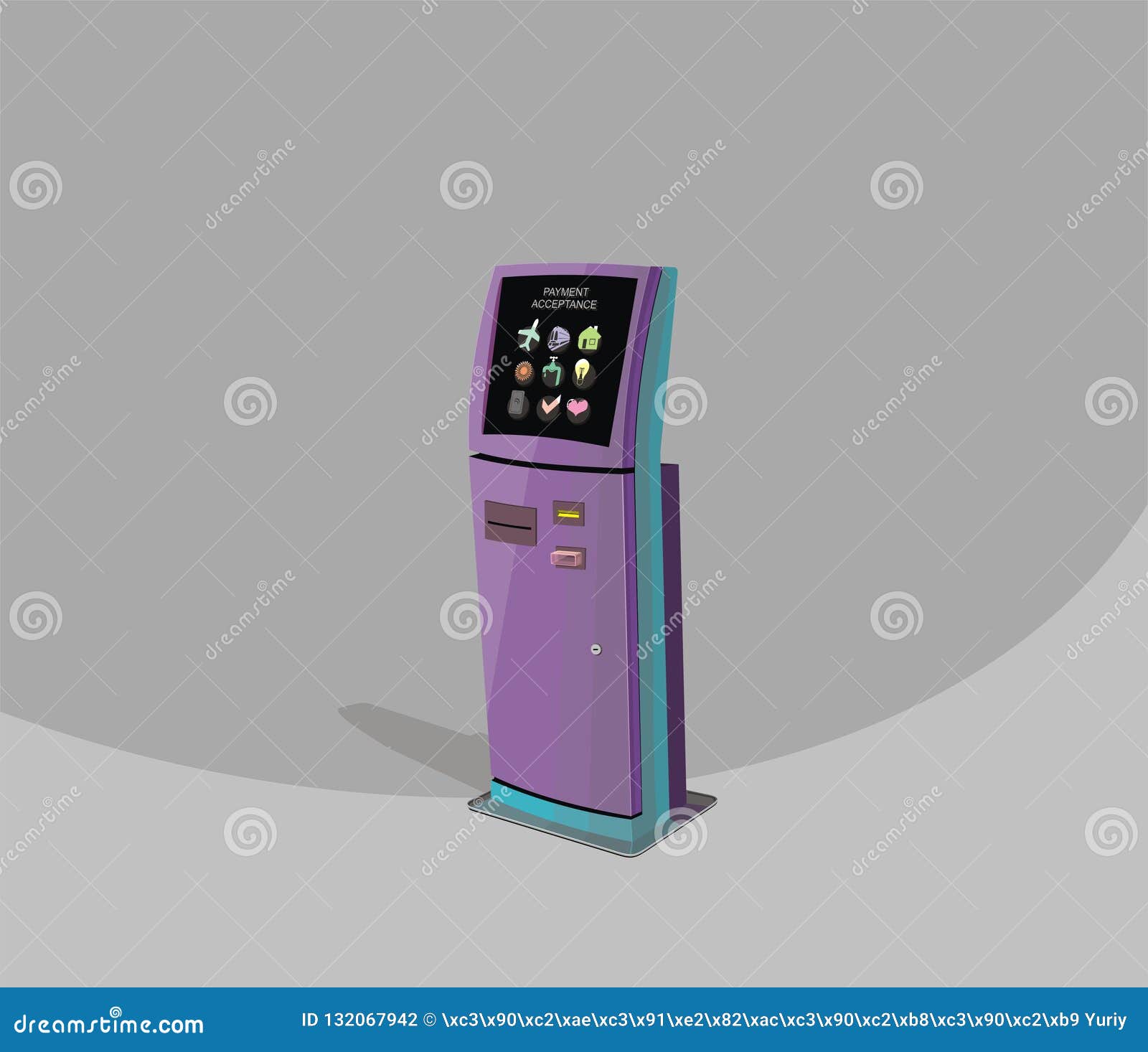 Purple Payment Terminal, Digital Touch Screen, Interactive Kiosk ...