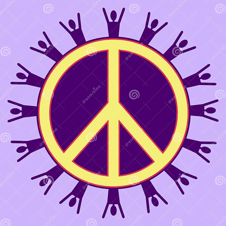 Purple Peaceful People stock illustration. Illustration of silhouette ...