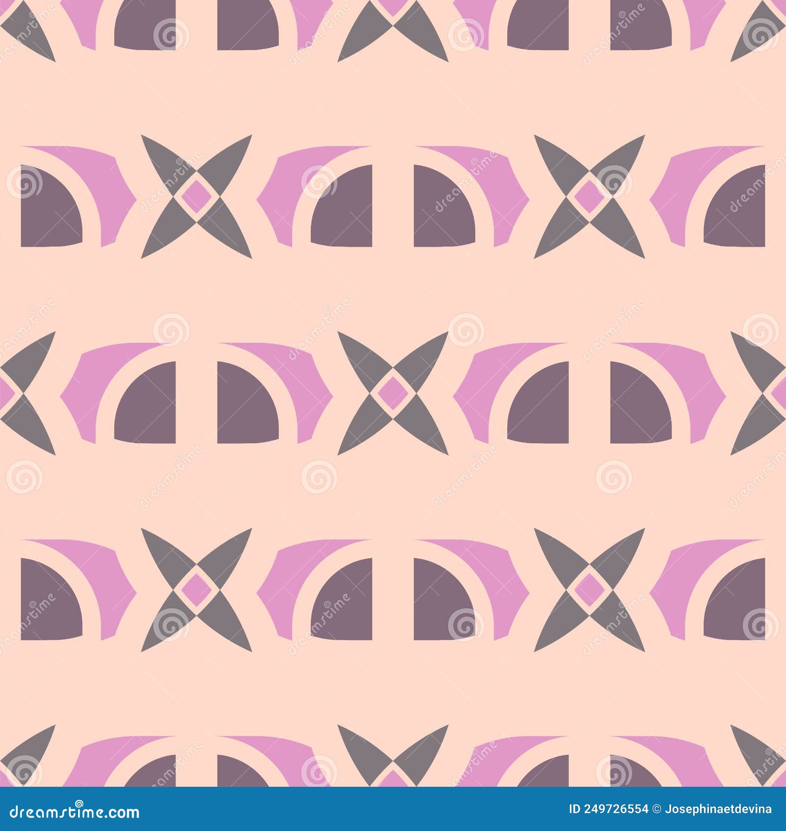 Purple and Peach Colored Geometric Shapes Vector Seamless Repeat ...