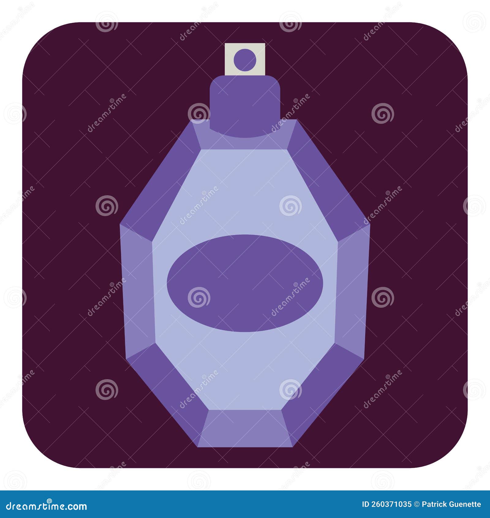 Purple perfume, icon stock vector. Illustration of flower - 260371035