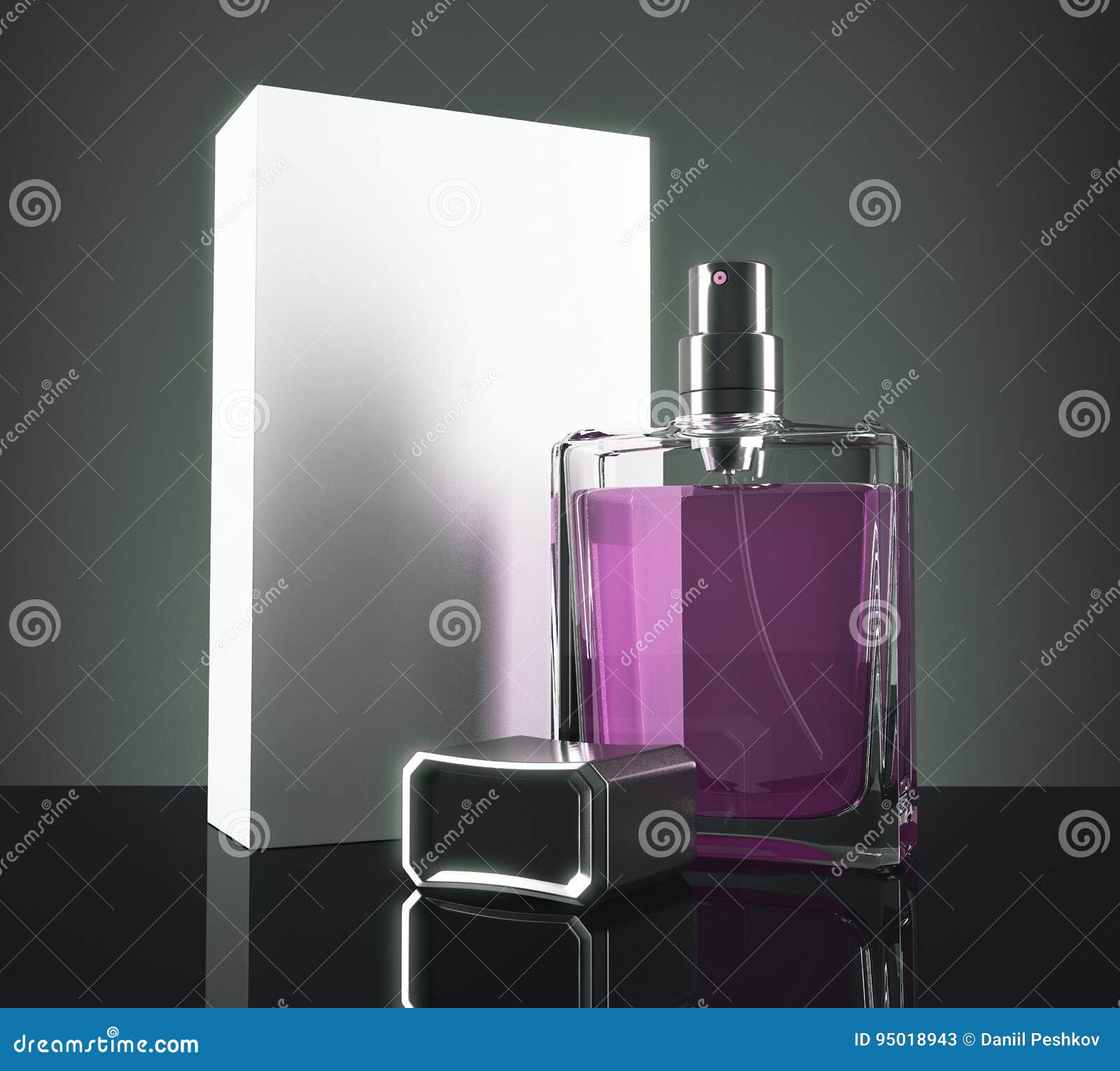 Purple Perfume with Packaging Stock Illustration - Illustration of ...