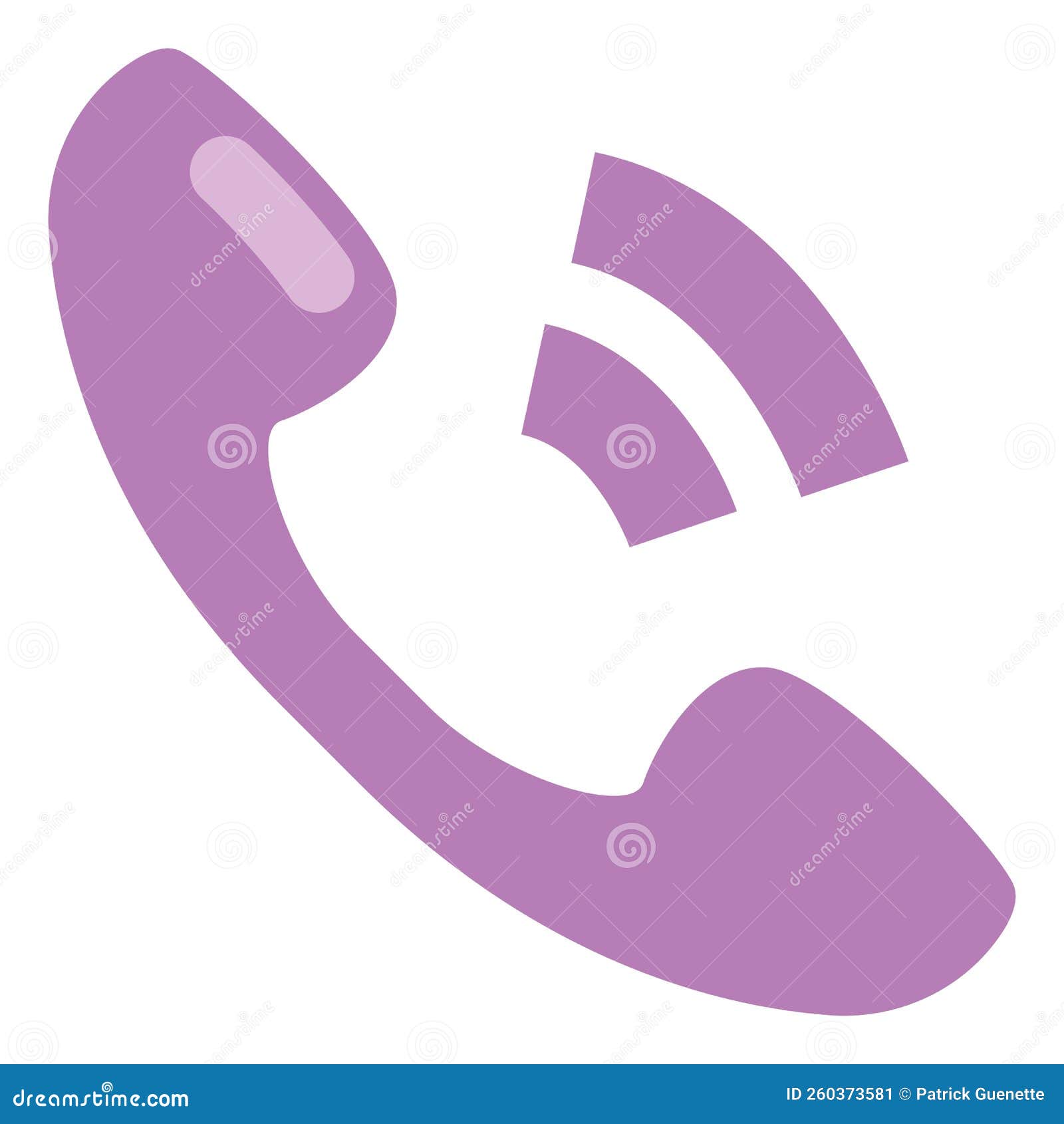 Purple phone, icon stock vector. Illustration of digital - 260373581