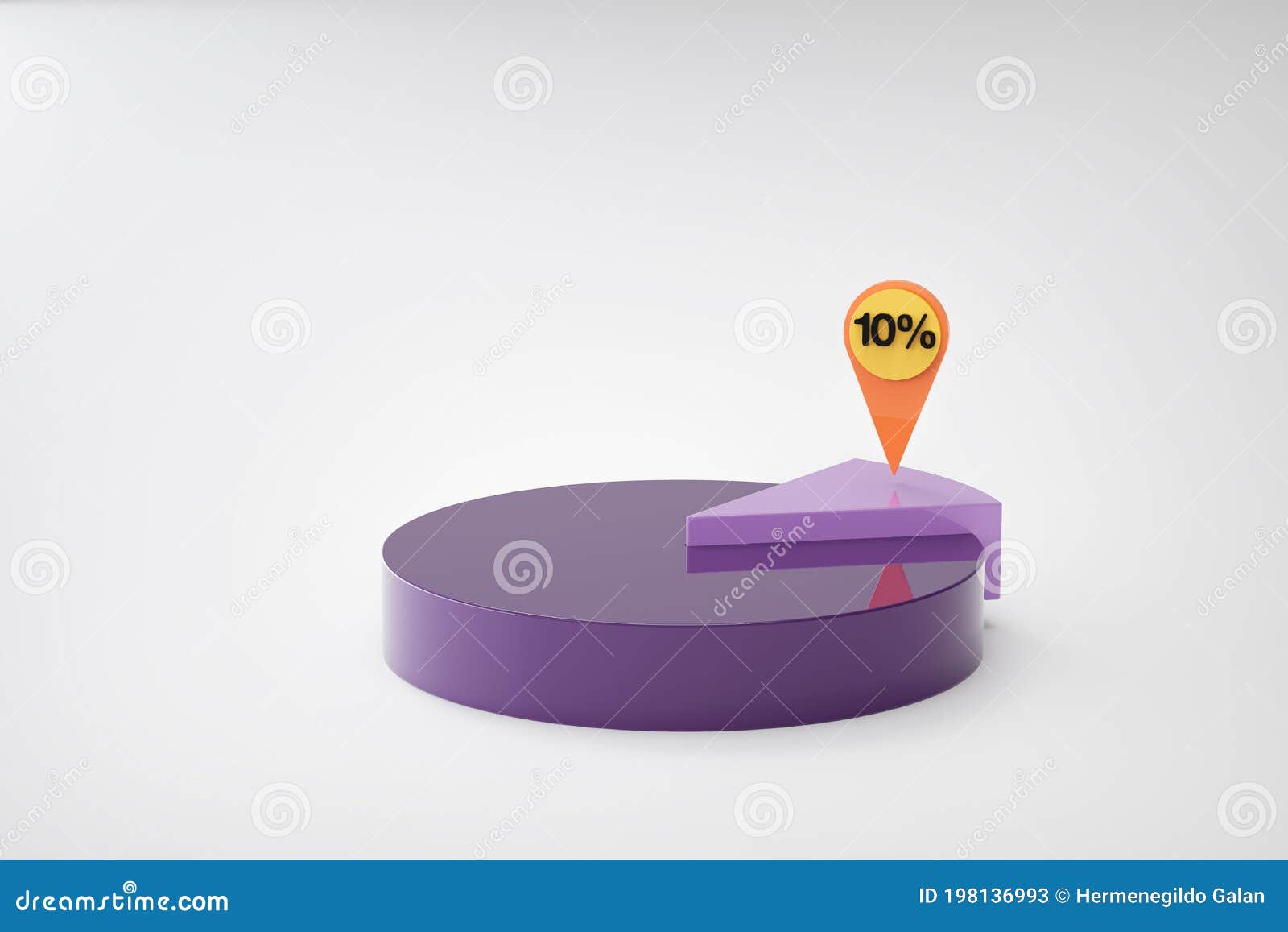 Purple Pie Chart 10 - 90 Percent Stock Illustration - Illustration of ...