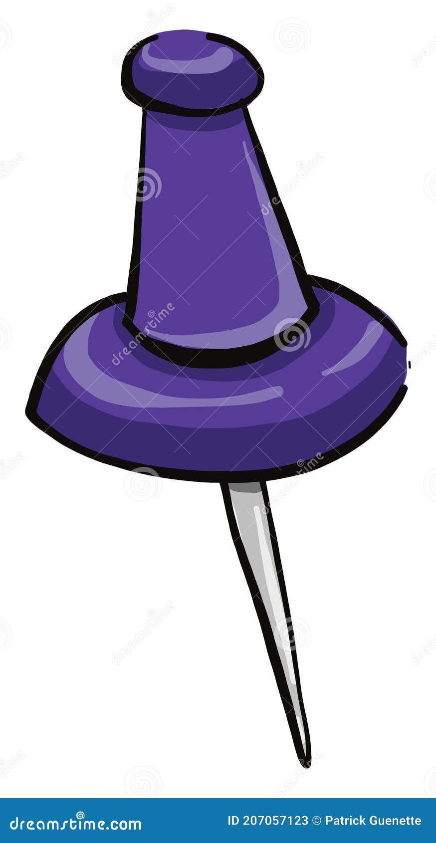 Purple Pin, Illustration, Vector Stock Vector - Illustration of attach ...