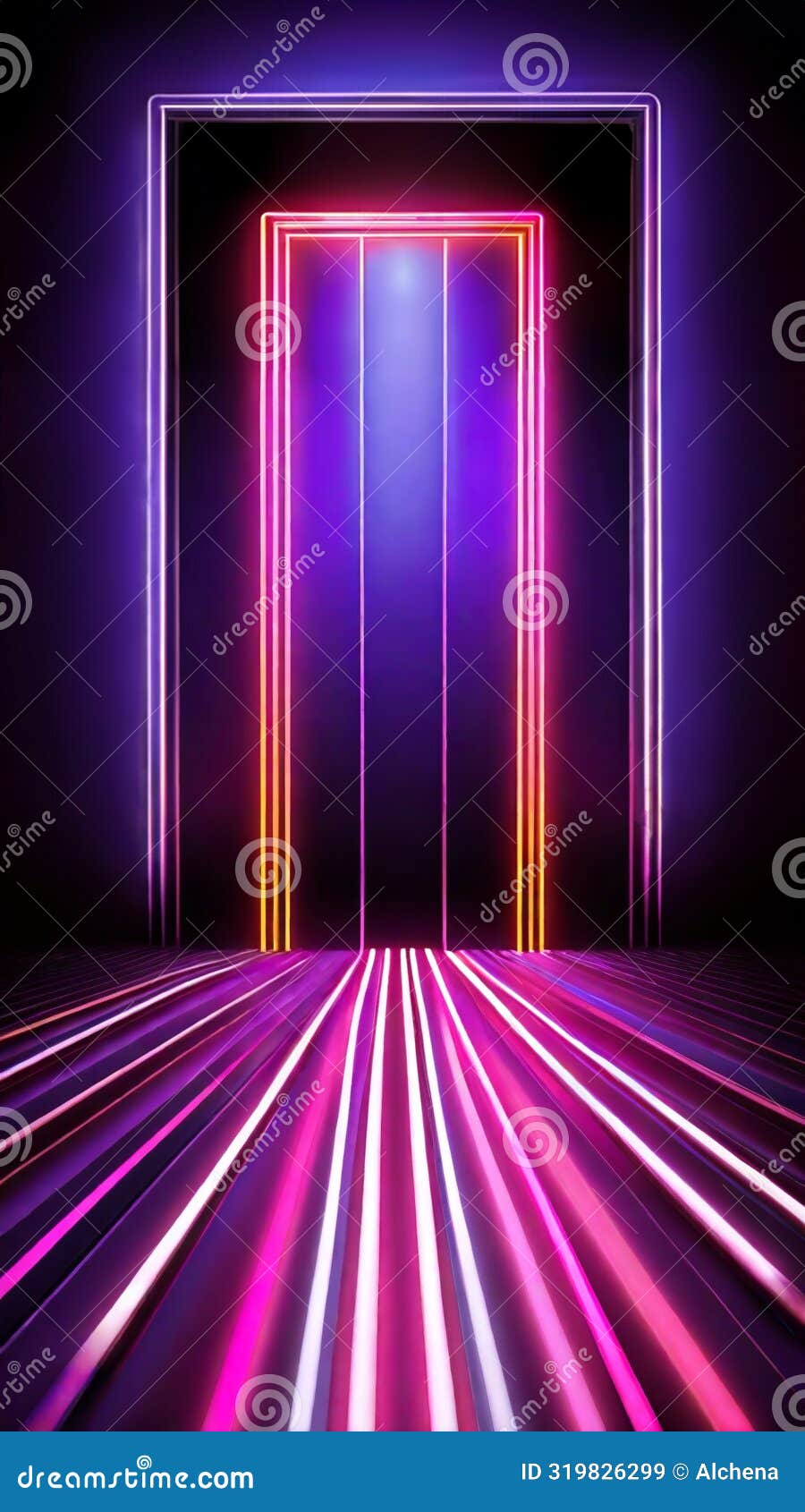 Purple Pink Arc and Neon Rays Abstract Background Stock Image - Image ...