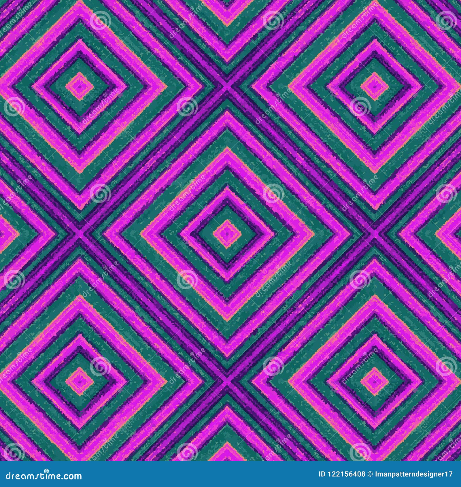 Purple and Violet Painted Rhombuses in a Seamless Pattern Stock Vector ...