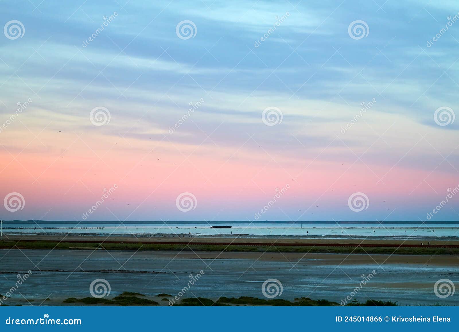 Purple, Pink, Blue Sunset in the Sky at Sunset with Clouds in the ...