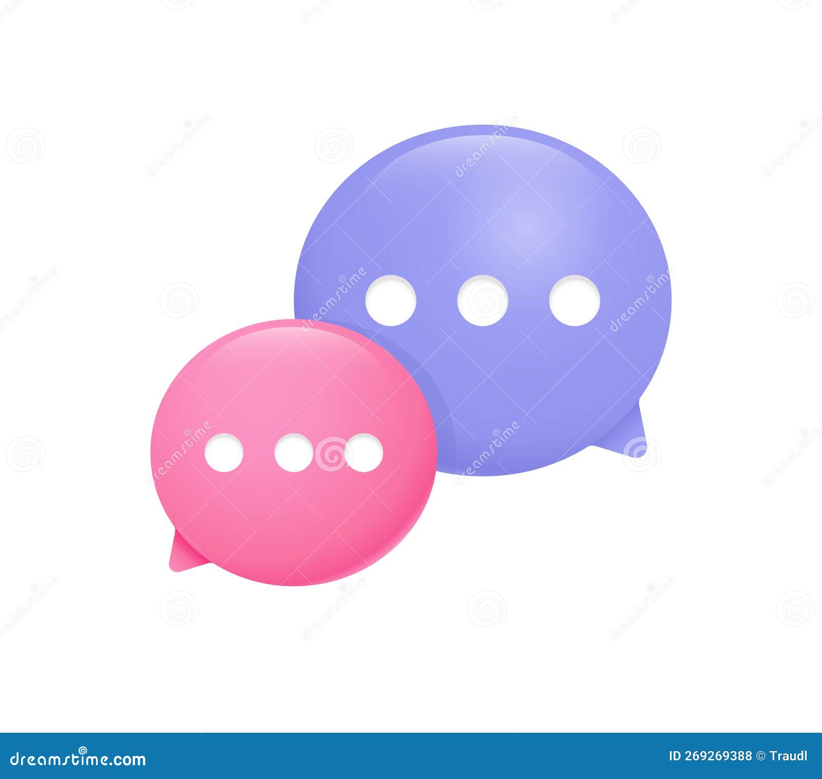 Purple and Pink Chat Bubble. UI Design Icon. Vector Illustration. Stock ...