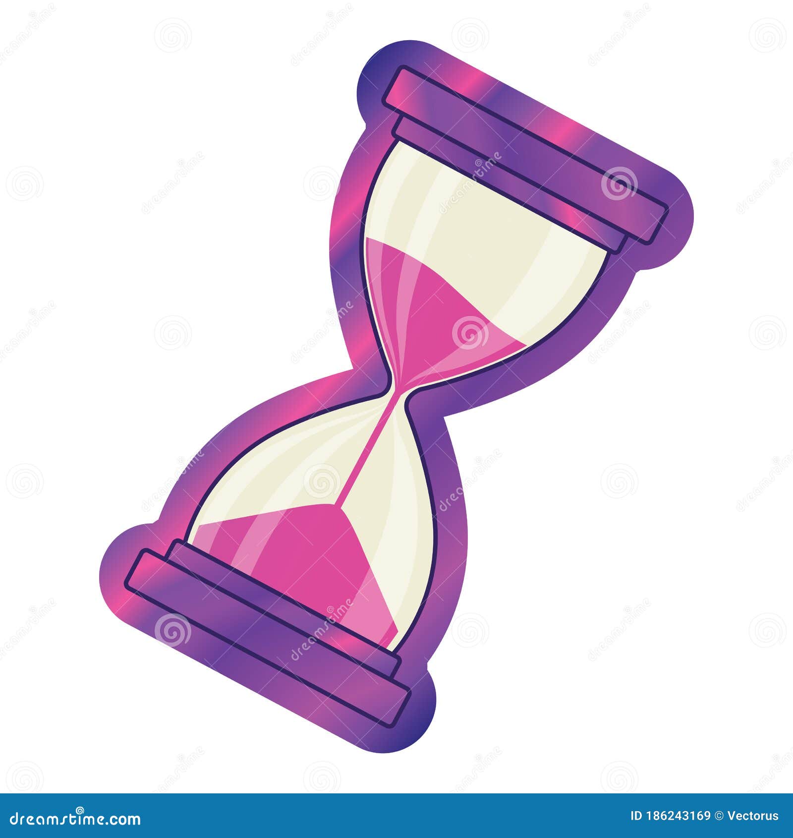 Purple and Pink Color Hourglass Vector Drawing Stock Vector ...
