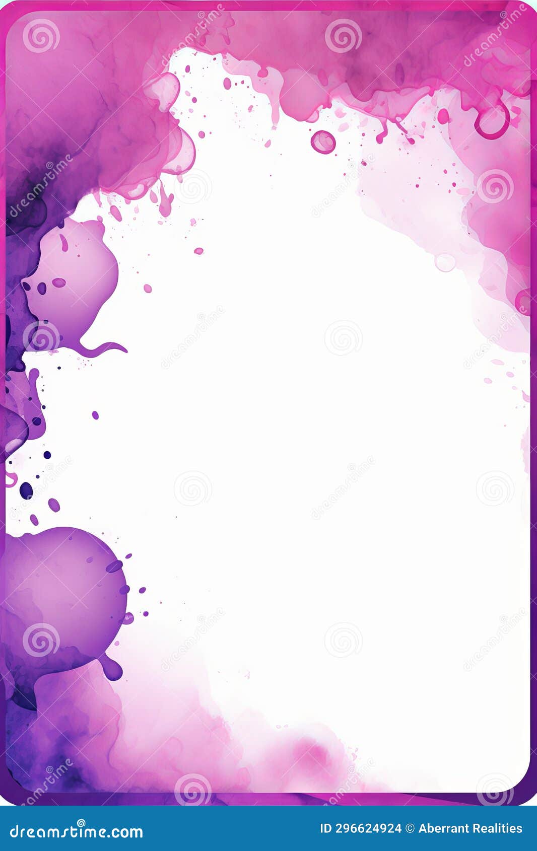 A Purple and Pink Paint Splatter Background with a Square Frame Stock ...