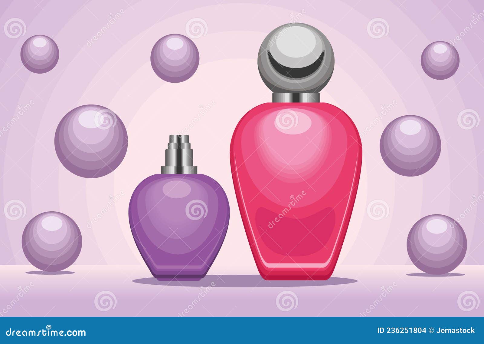 Perfumes And Scents. Seamless Bottom Border. Cartoon Style. Fragrant ...