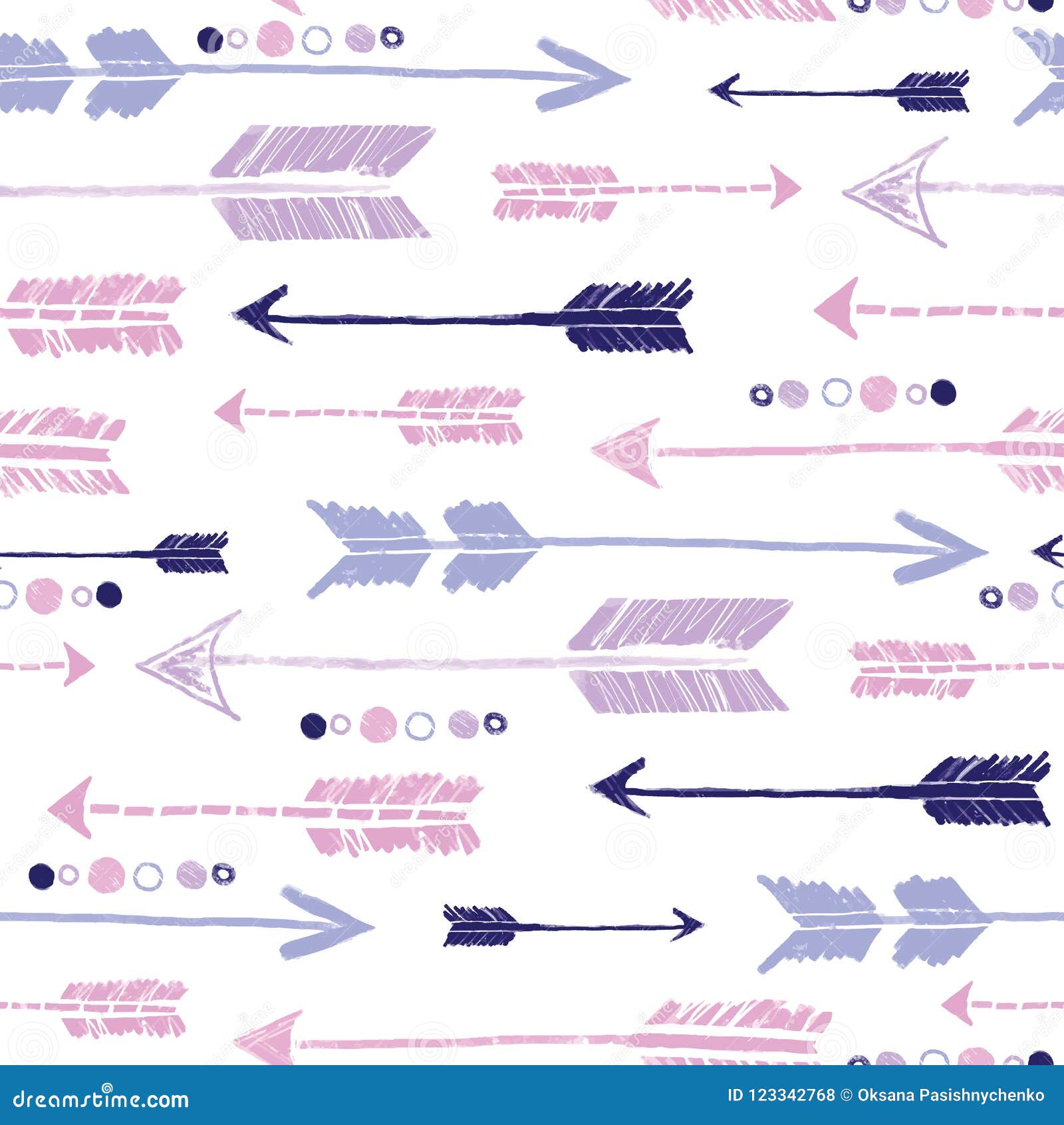 Purple Pink Tribal Arrows Repeat Pattern Design Stock Vector ...