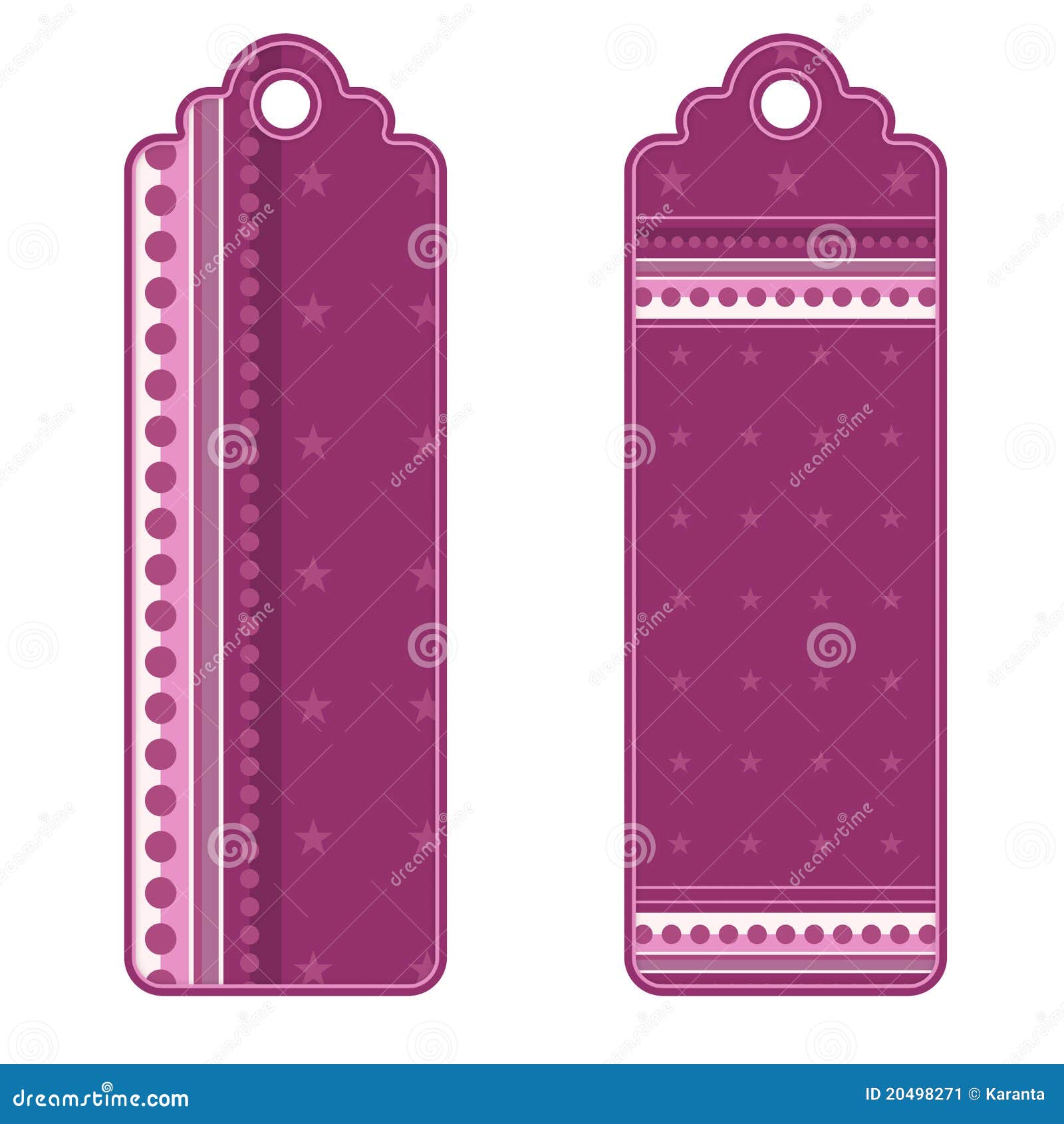 Purple, Pink and White Tags with Stars Stock Illustration ...