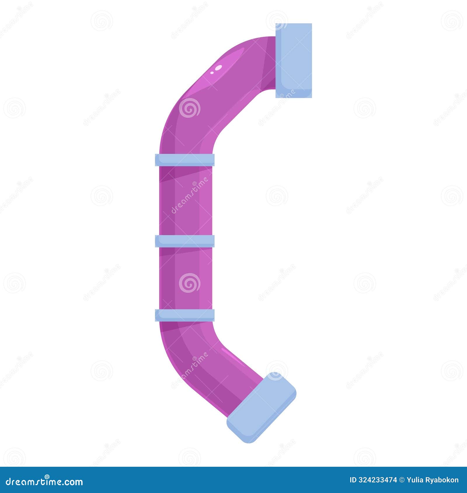 Purple Pipe Elbow Connecting Plumbing System Stock Vector ...