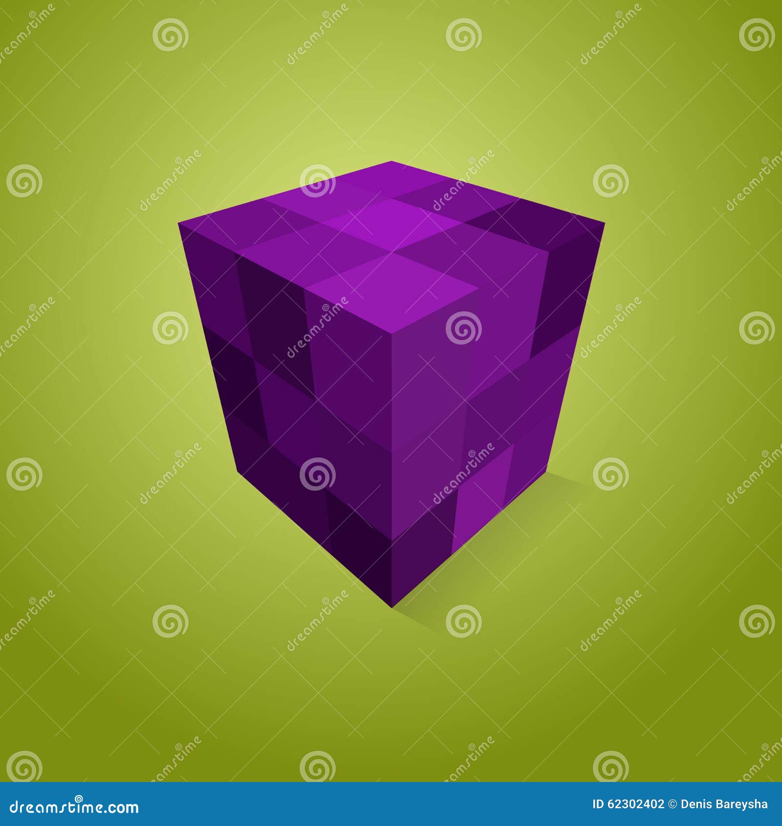 Purple Pixel Cube Vector Illustration | CartoonDealer.com #62302402