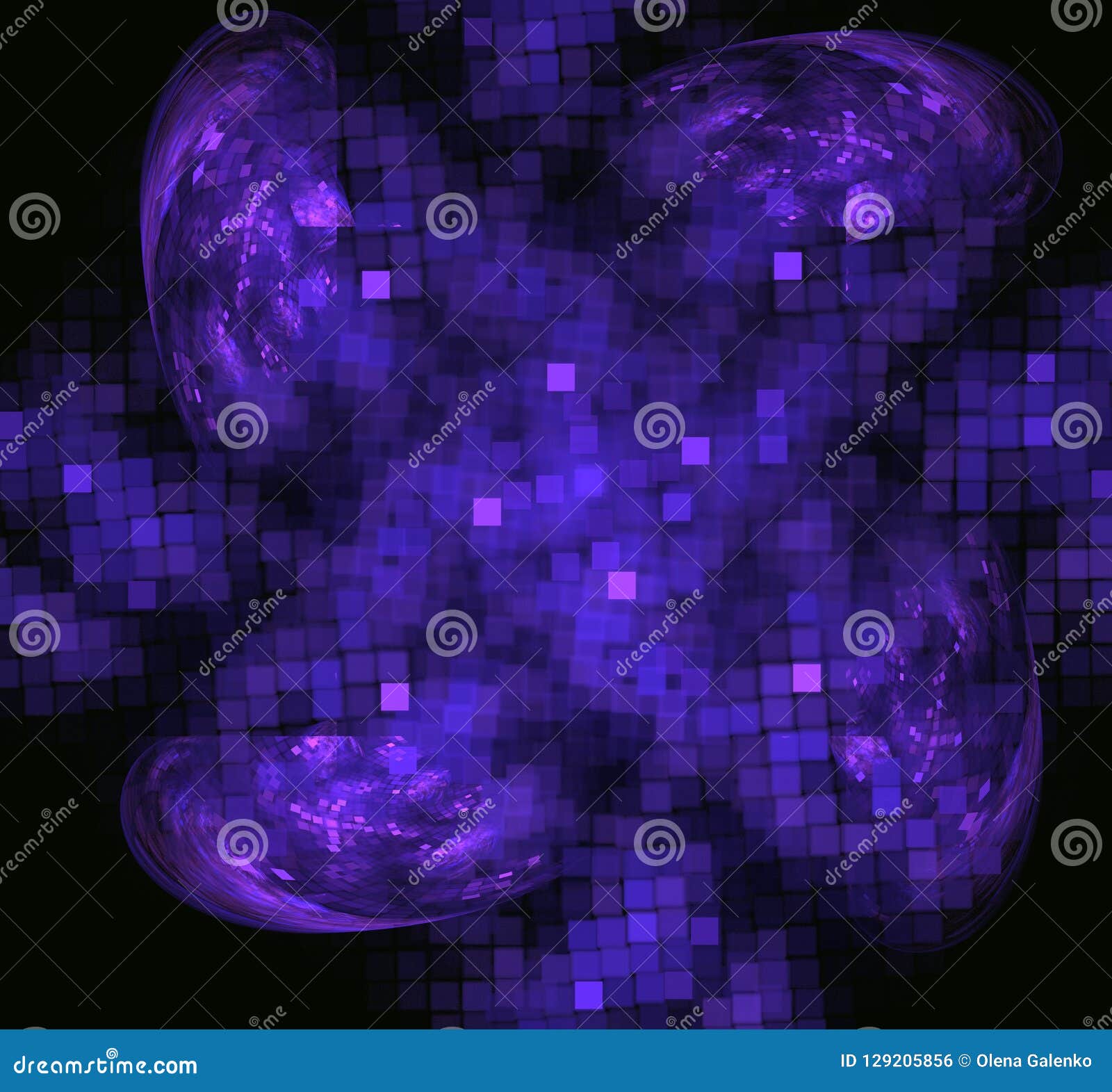 Purple Pixel Fractal Texture. Fantasy Fractal Texture. Digital Art. 3D ...