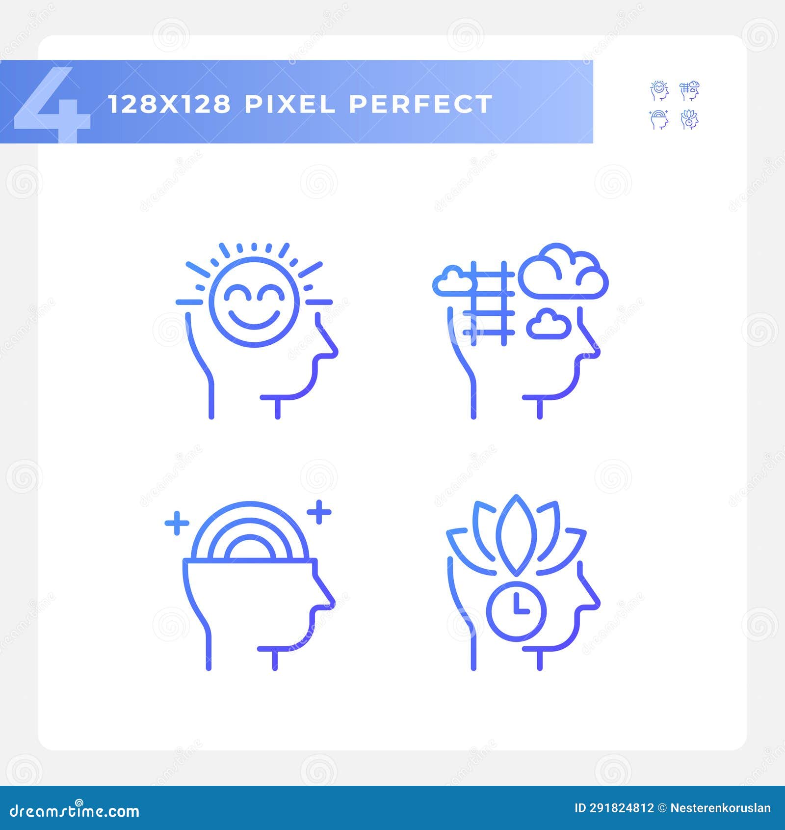 Purple Pixel Perfect Soft Skills Icons Pack Stock Vector - Illustration ...