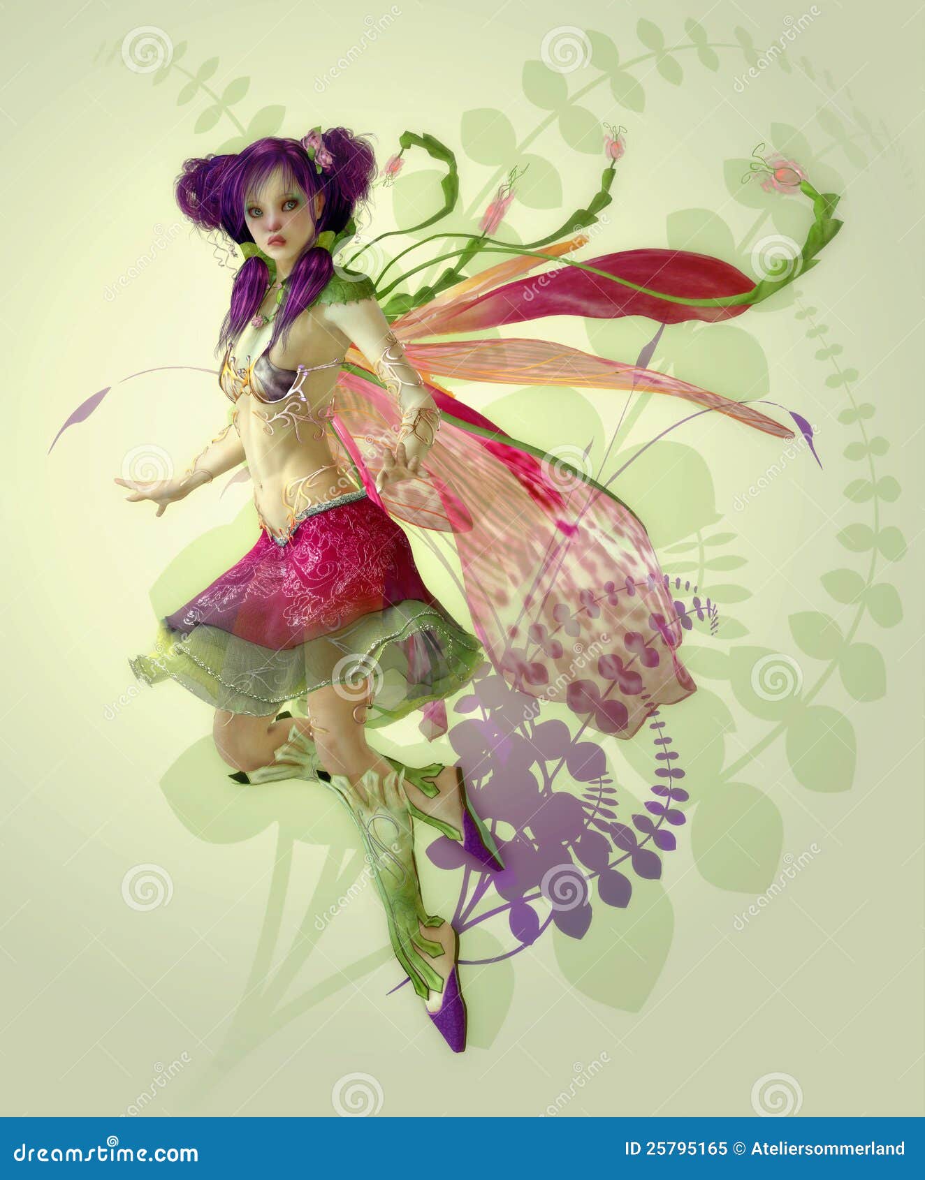 Purple Pixie stock illustration. Illustration of ornament - 25795165