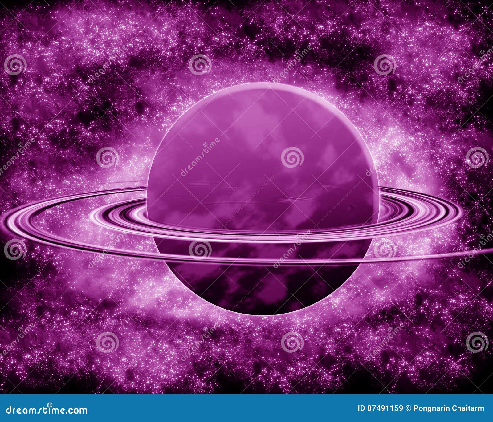 Purple Planet - Fantasy Space Stock Illustration - Illustration of ...