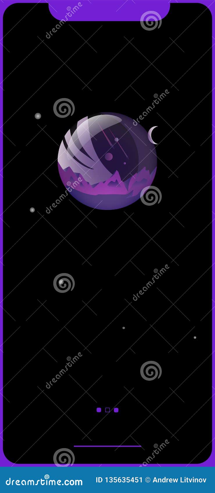 Purple planet stock illustration. Illustration of background - 135635451