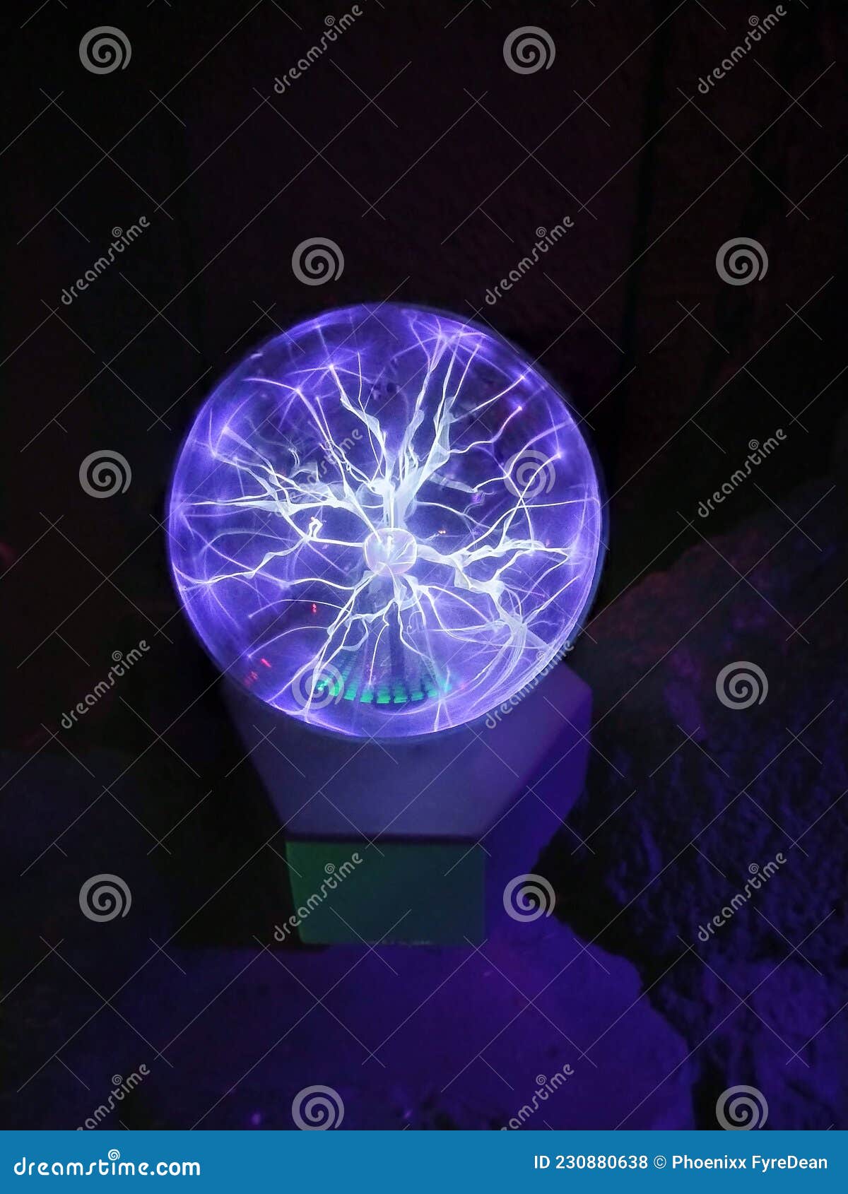 Purple plasma ball. stock photo. Image of ball, electricity - 230880638