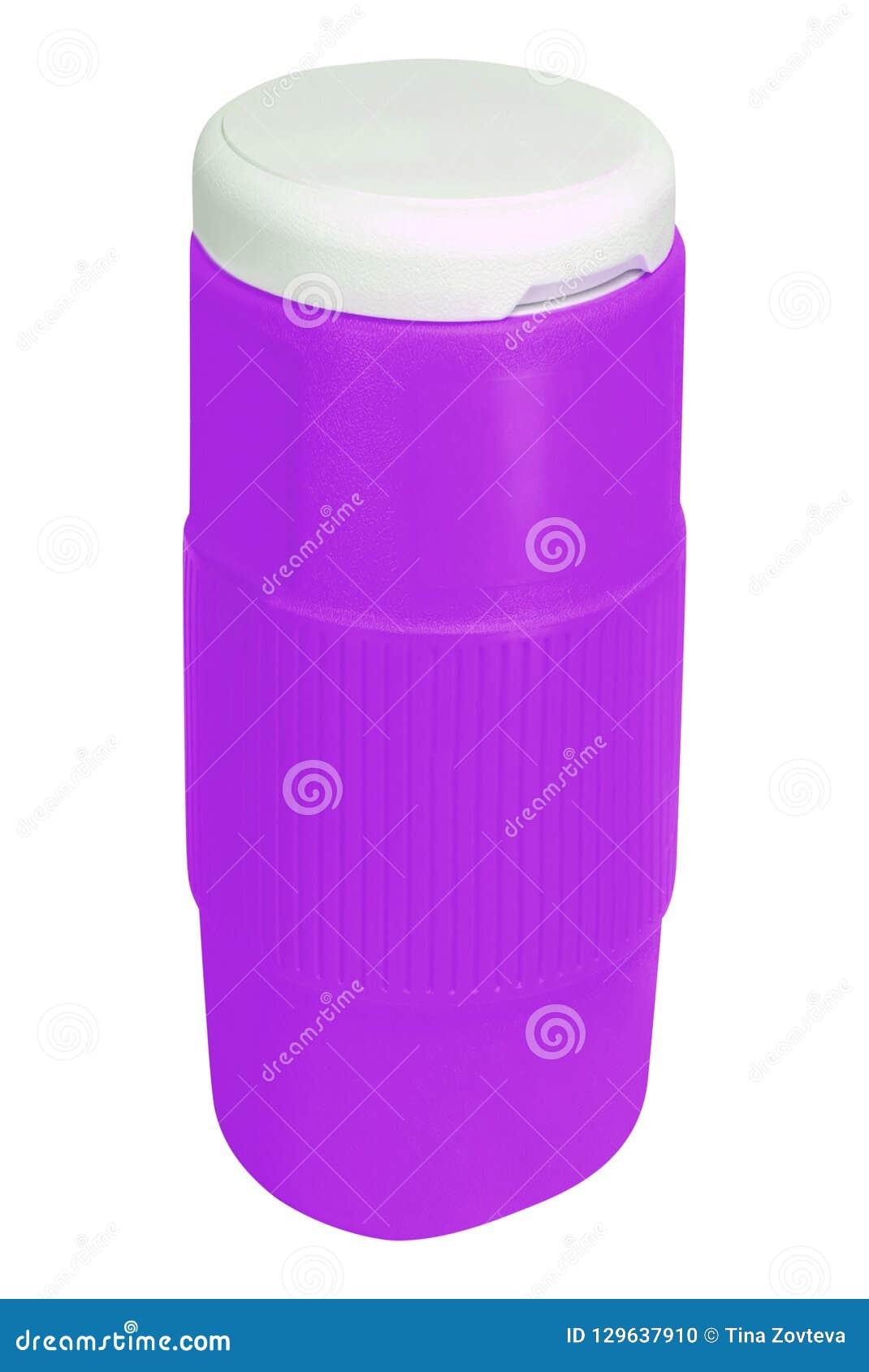 Purple Thermos Collection Isolated On White Background Stock Photo ...